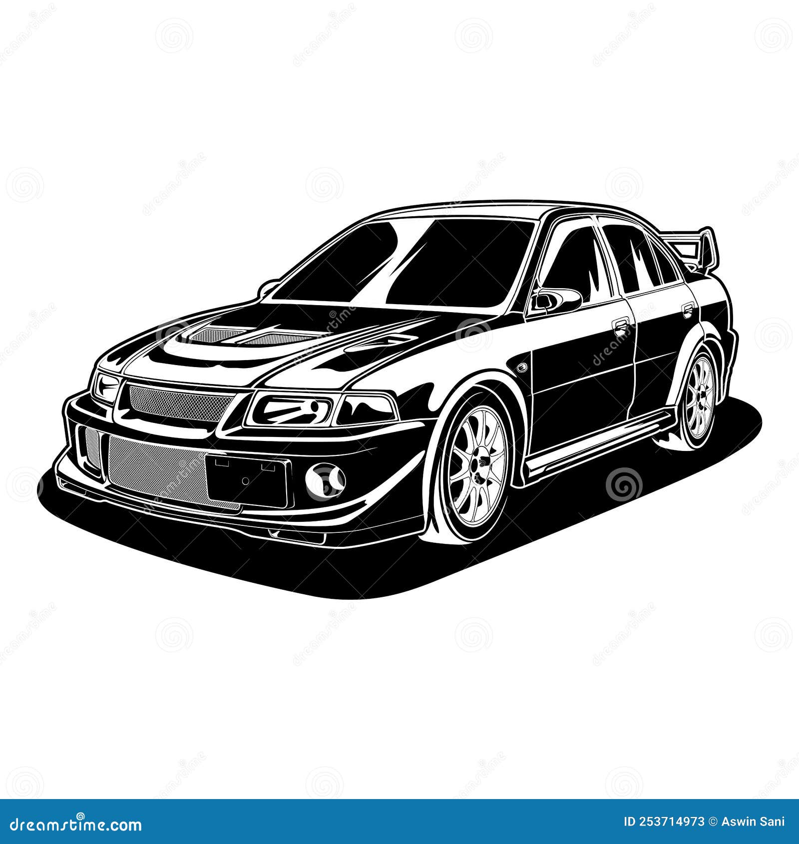 Lancer Evo VI stock illustration. Illustration of sticker - 253714973
