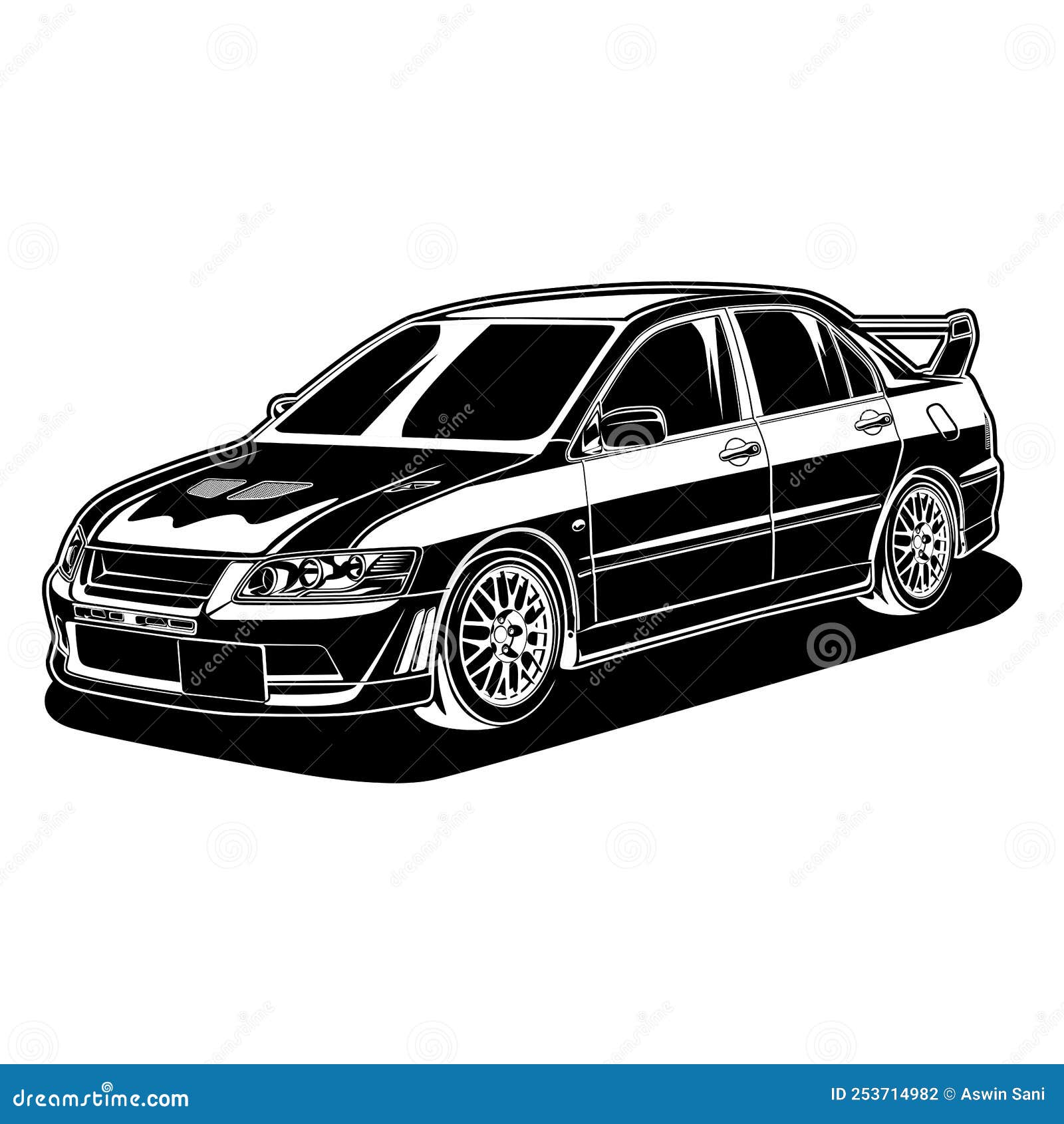 Lancer Evo VII stock illustration. Illustration of muscle - 253714982