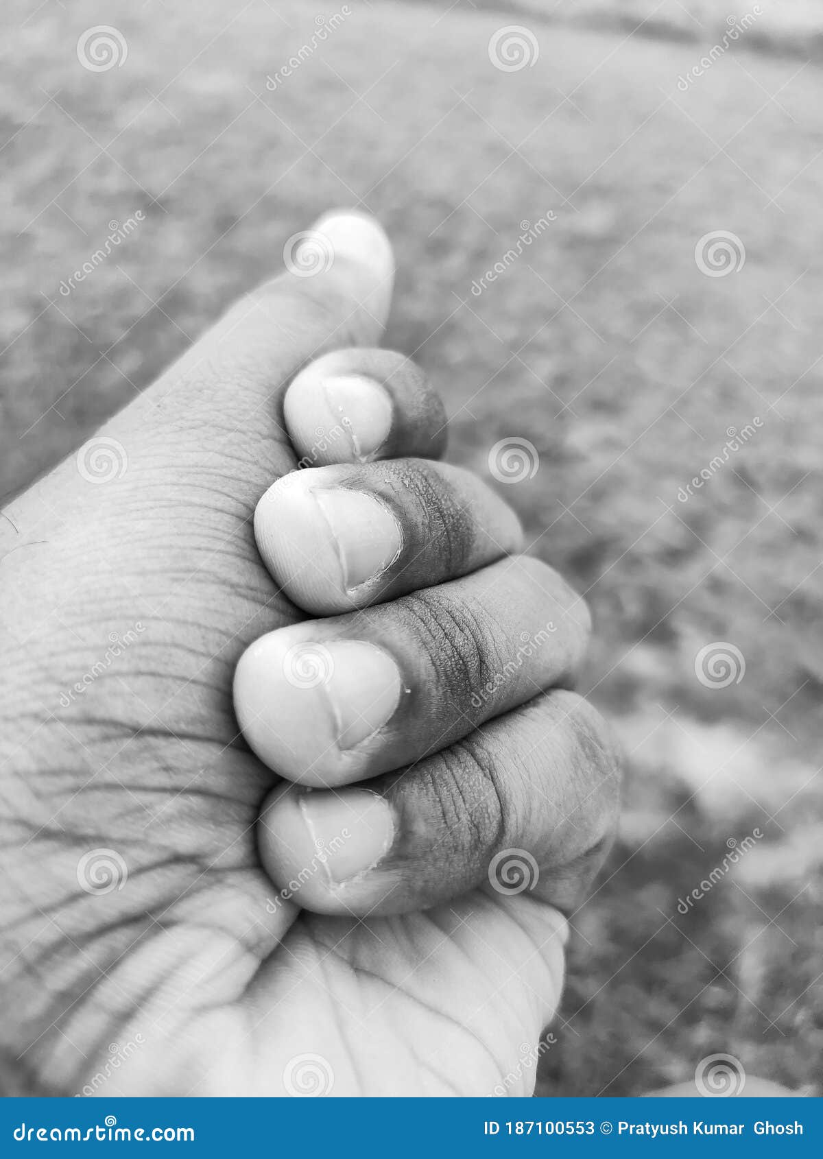 Black and White View of Hand with Texture Stock Image - Image of ...