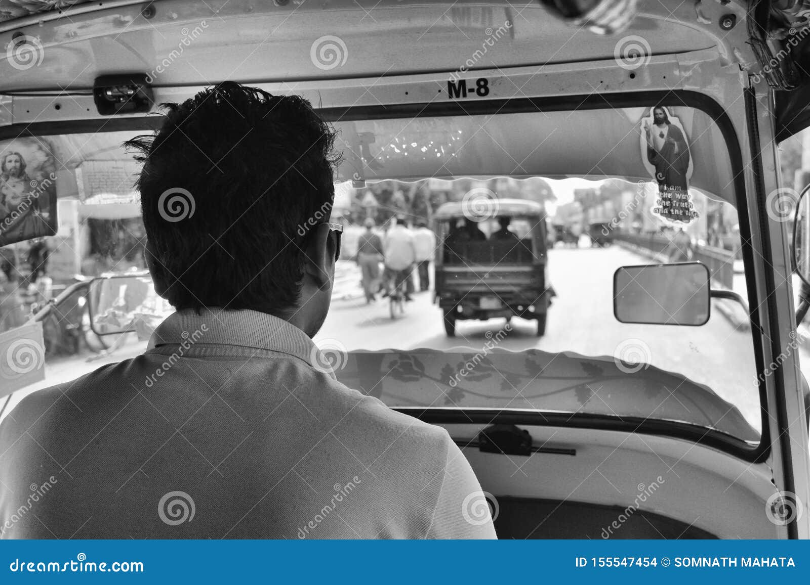 View from the Inside of an Auto-rickshaw in West Bengal, India ...