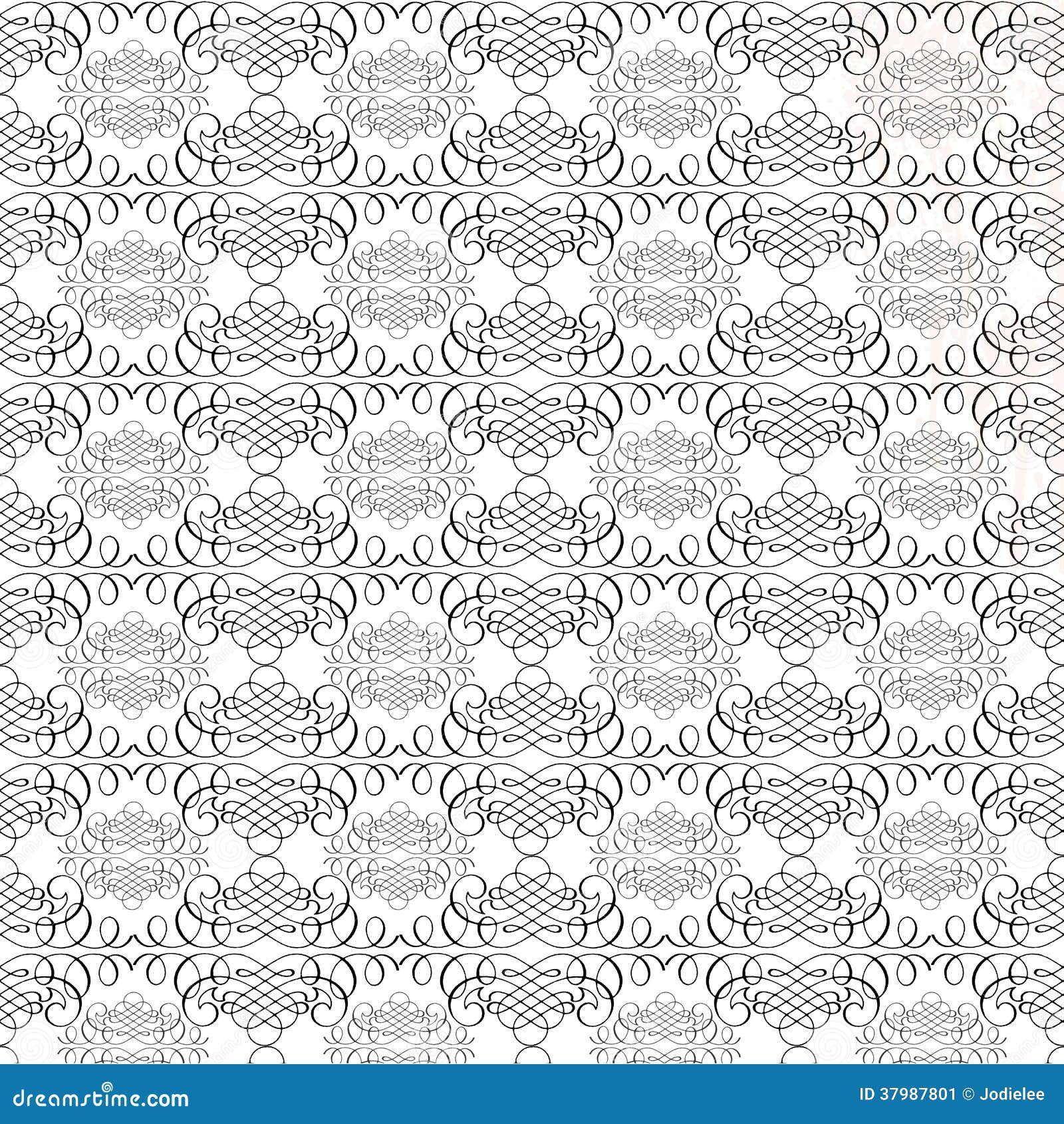 Black and White Vintage Calligraphy Swirl Repeat Pattern Stock Image ...