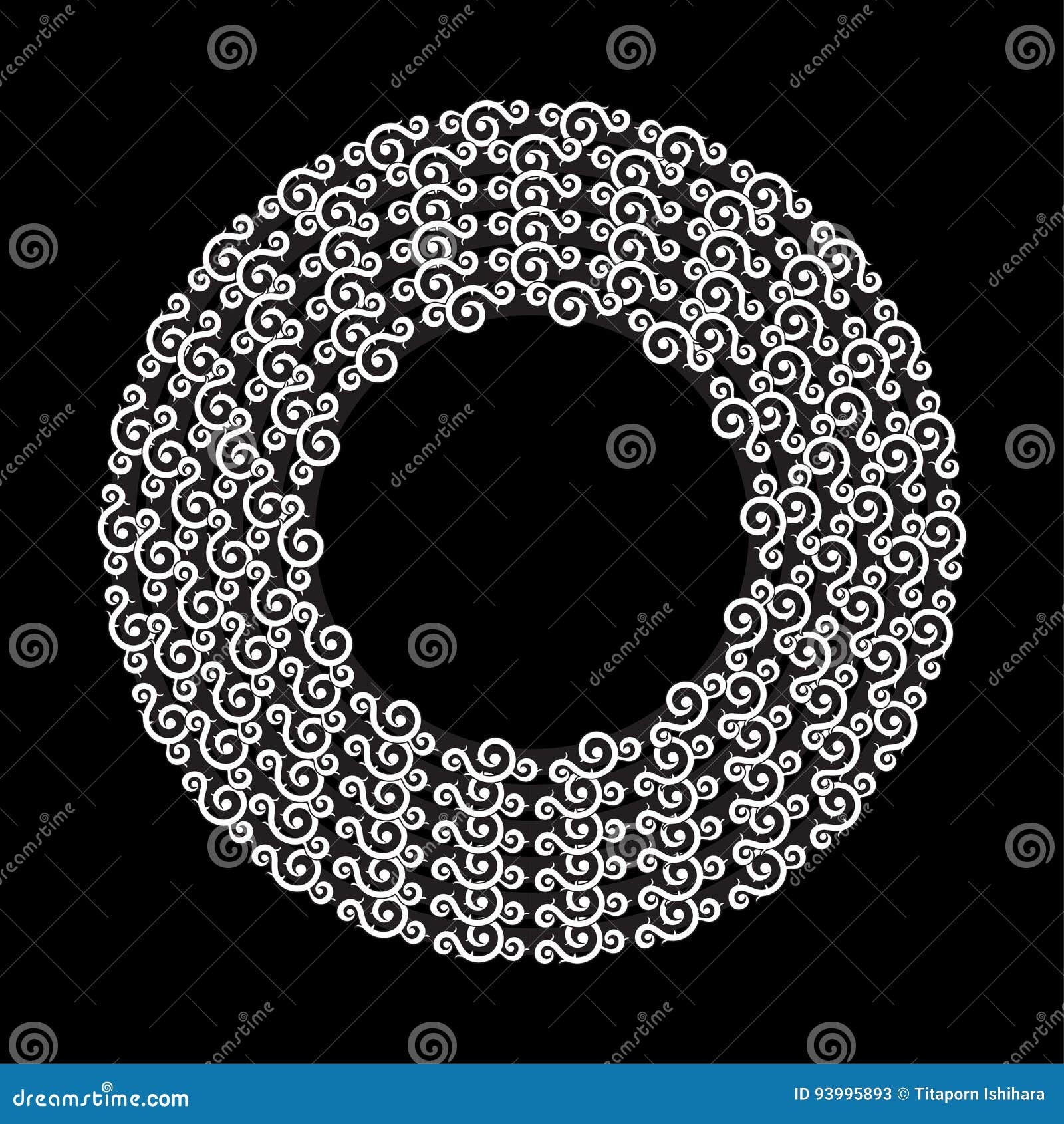 Black and White Vintage Cycle Pattern Vector Stock Vector ...