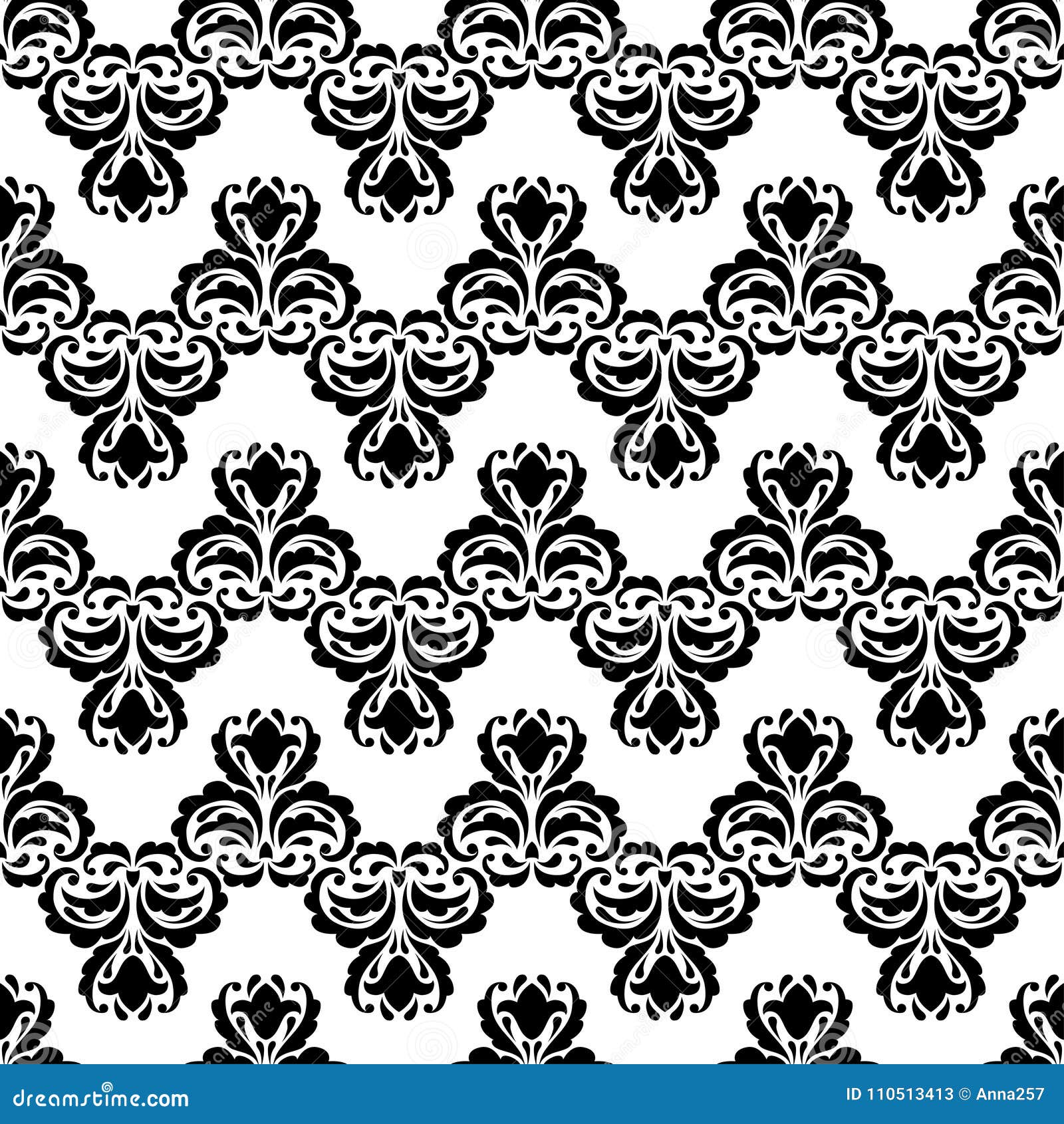 Black and White Vintage Damask Decor Seamless Pattern Stock Vector ...