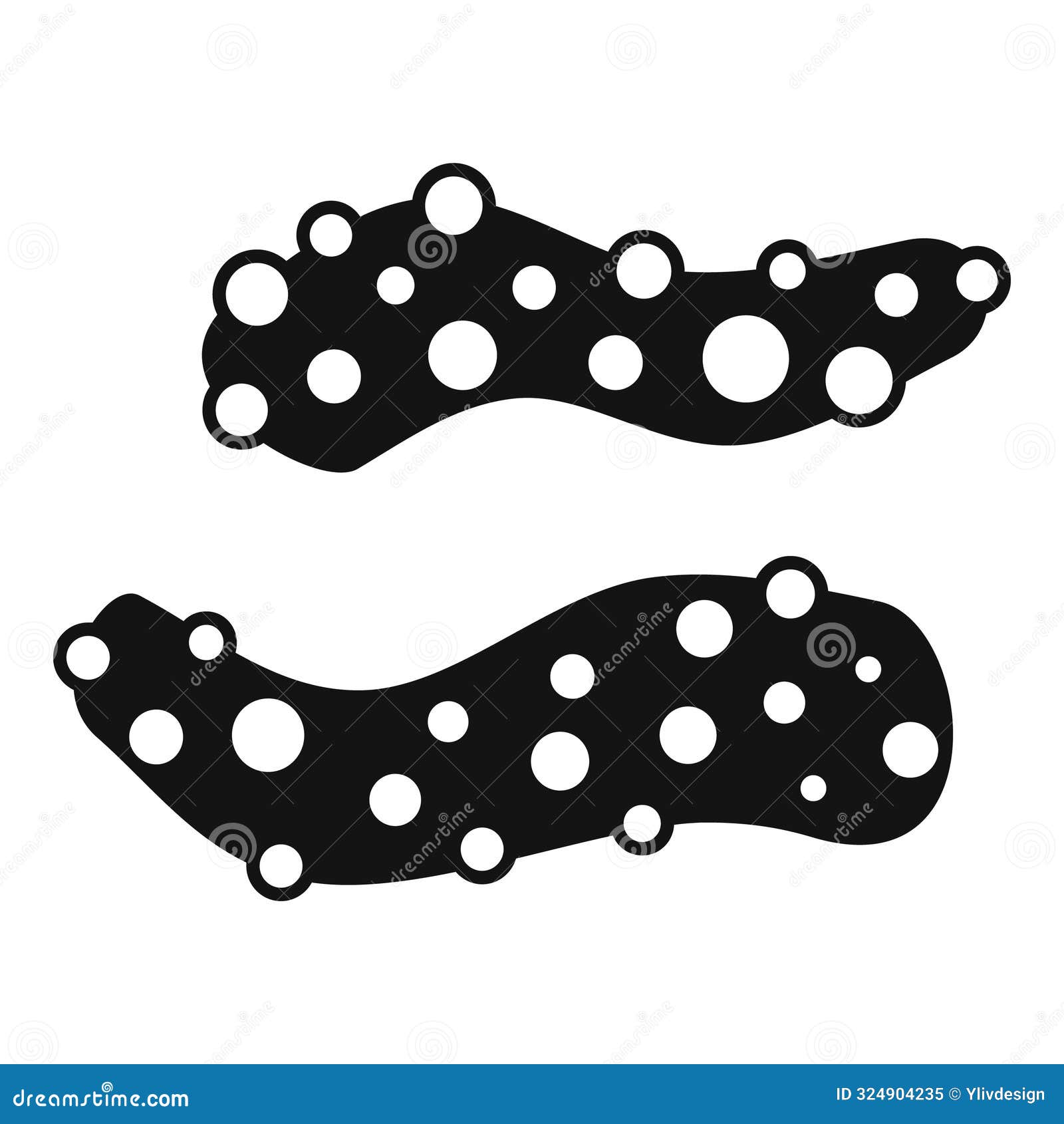 Black and White Virus Bacteria Spreading with Bubbles Icon Set Stock ...