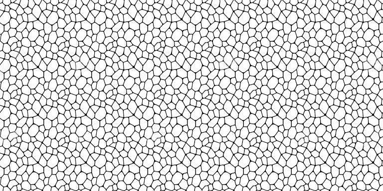 Black and White Voronoi Seamless Patterns Vector Set. Irregular Shapes ...