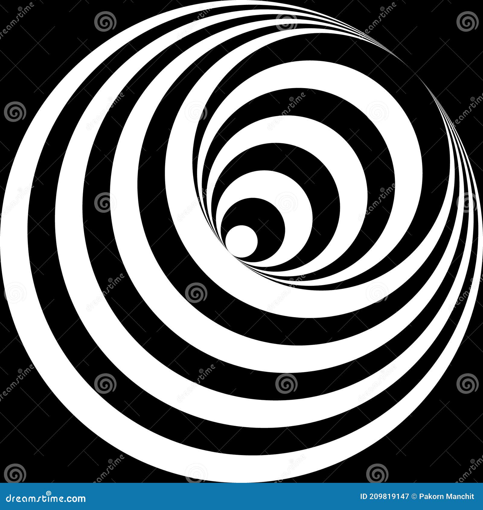 Black and White Vortex Shape, Vector Illustrator Stock Illustration ...