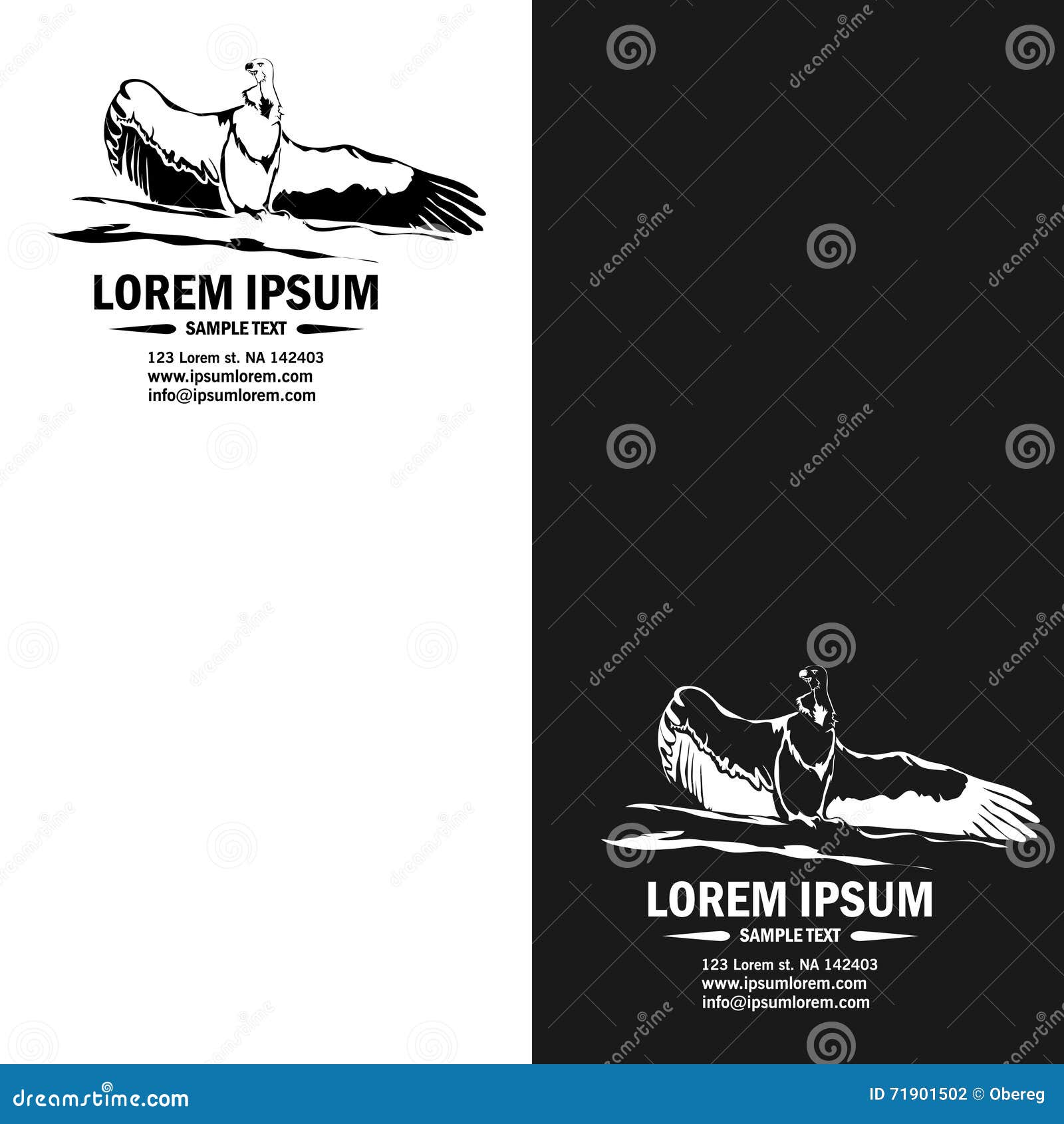 Black and White Vulture Logo and Business Card Template Stock Vector ...