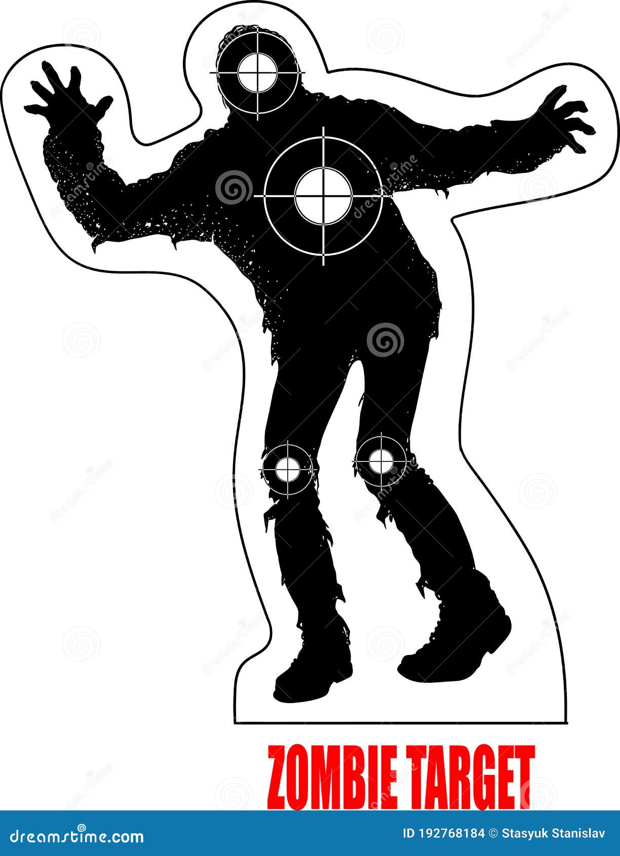 Evil target zombies stock vector. Illustration of game - 192768184