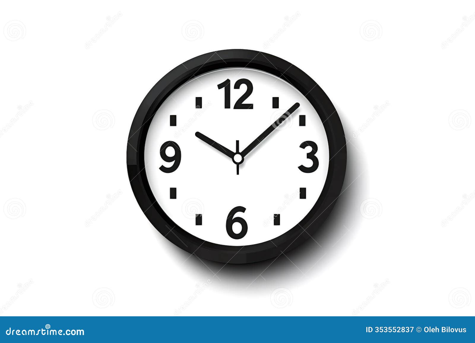 Black and White Wall Clock Showing Half Past Two on White Background ...