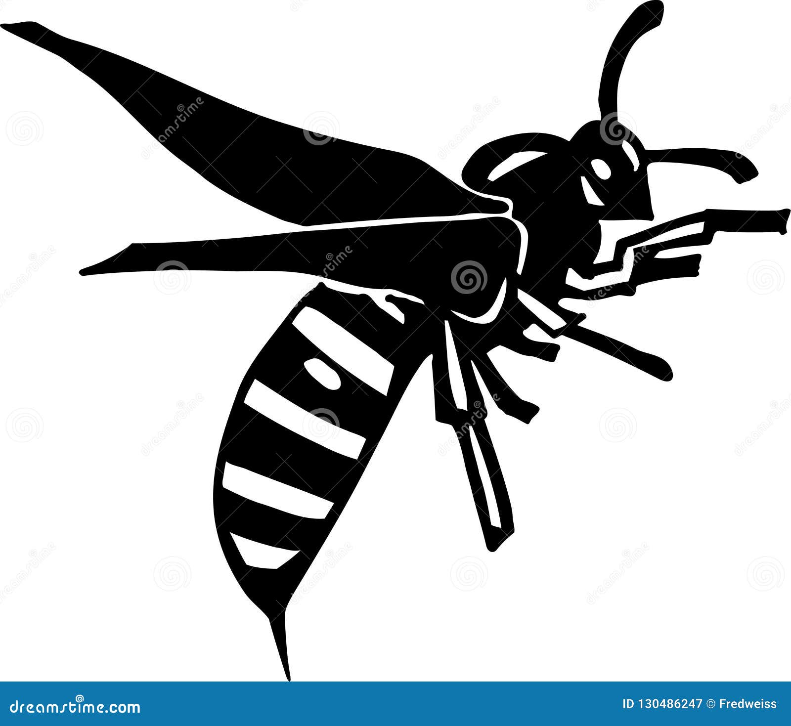 Black and White Wasp Illustration Stock Vector - Illustration of wasps ...