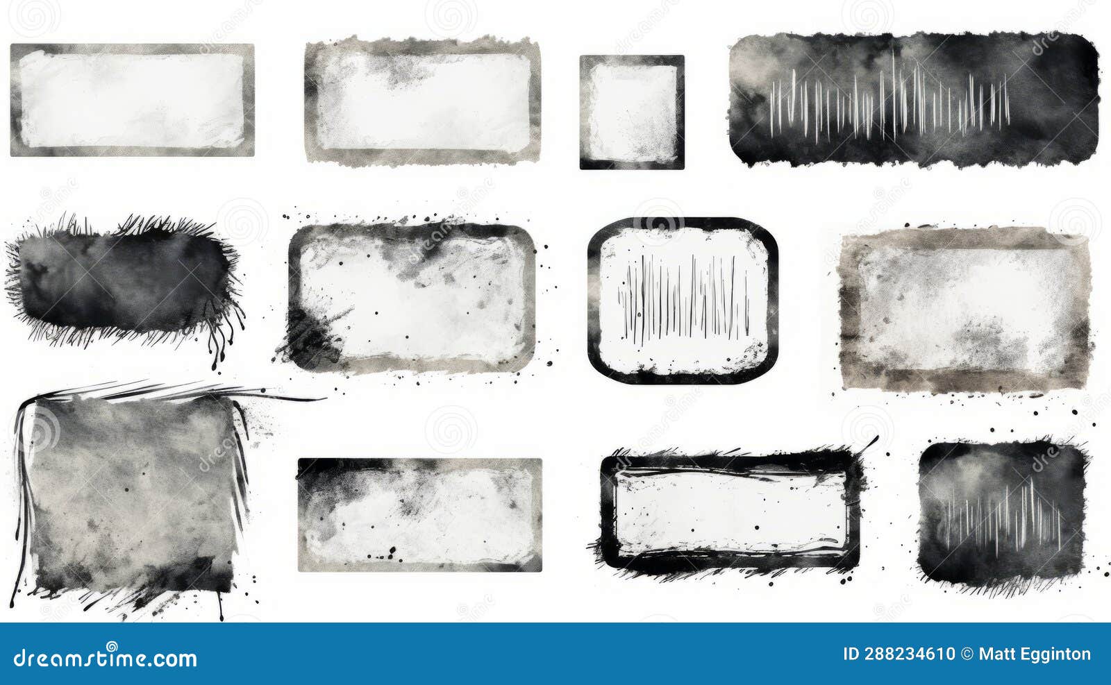 Watercolor Set Of Frames With Realistic Tropical Illustration Of ...