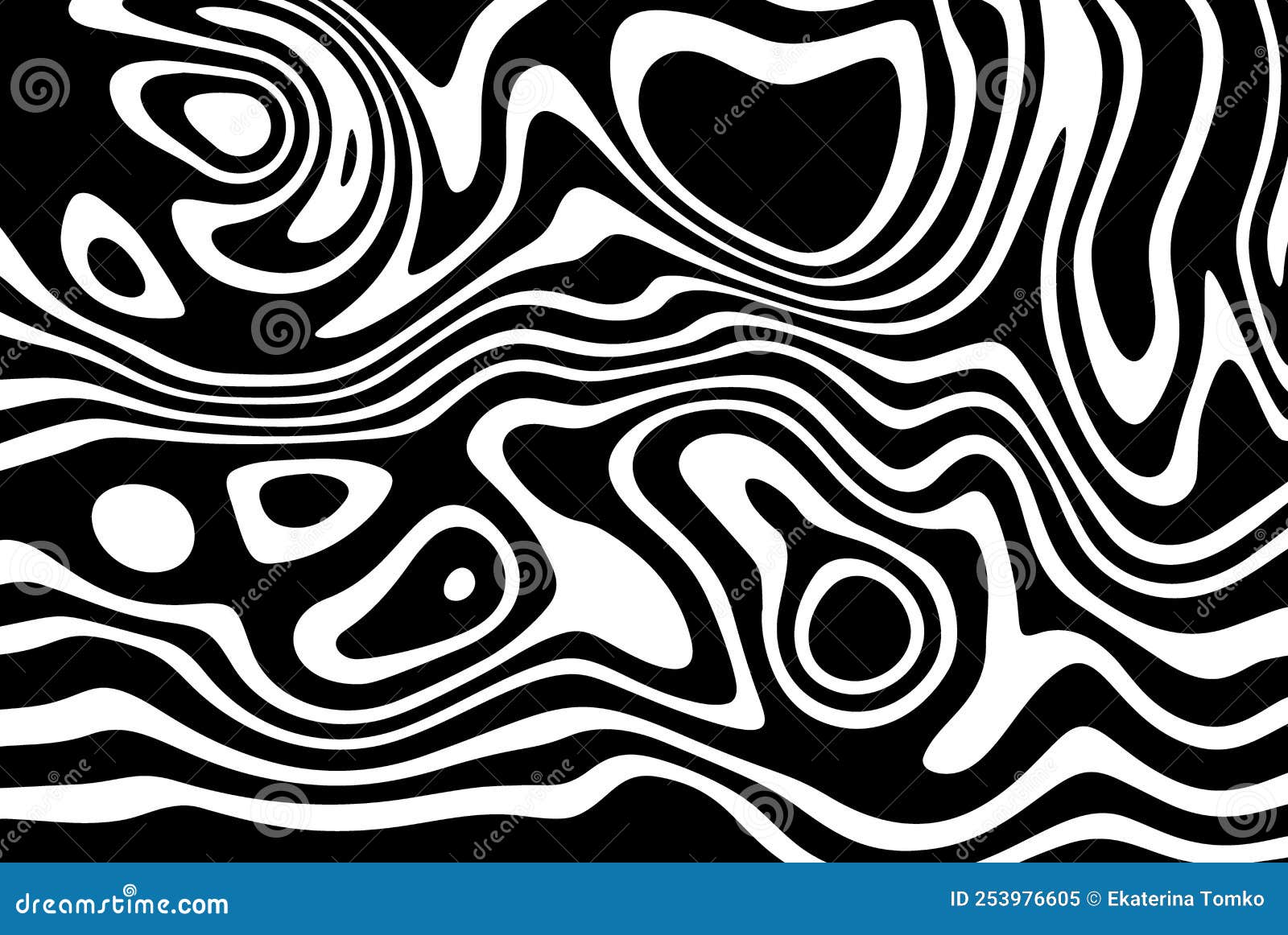 Black and White Waves. Modern Vector Background. Stylish Texture with ...