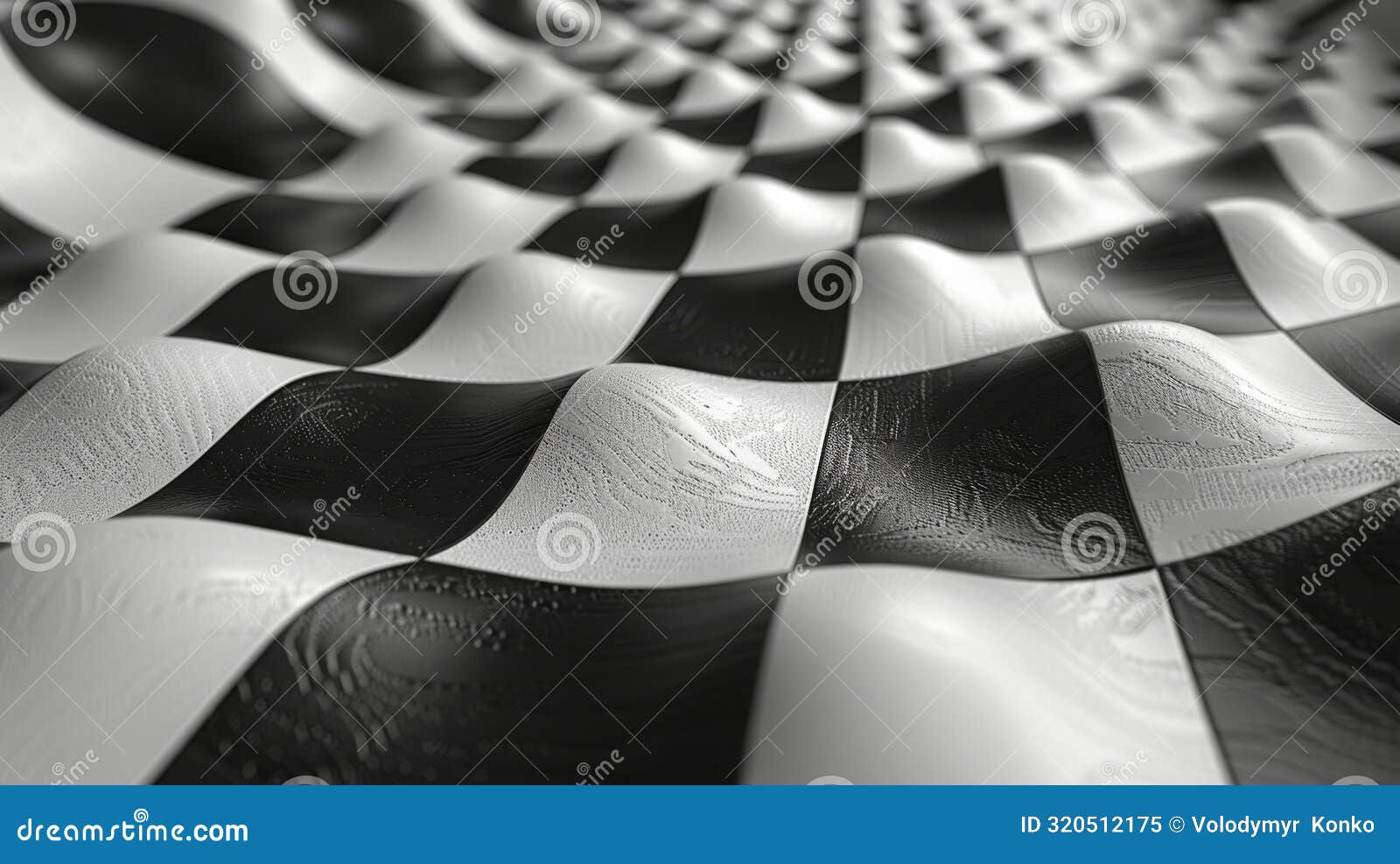 Black and White Wavy Checkerboard Pattern Stock Image - Image of ...