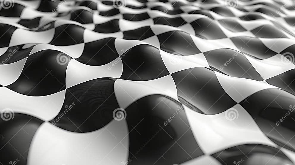 Black and White Wavy Checkered Pattern Stock Image - Image of stylish ...
