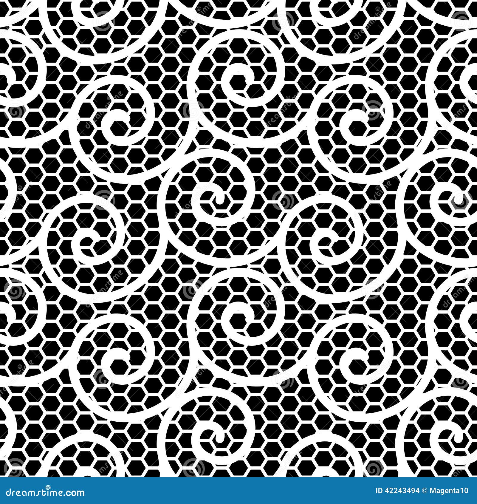 Black and White Wavy Lace Pattern Stock Vector - Illustration of ...