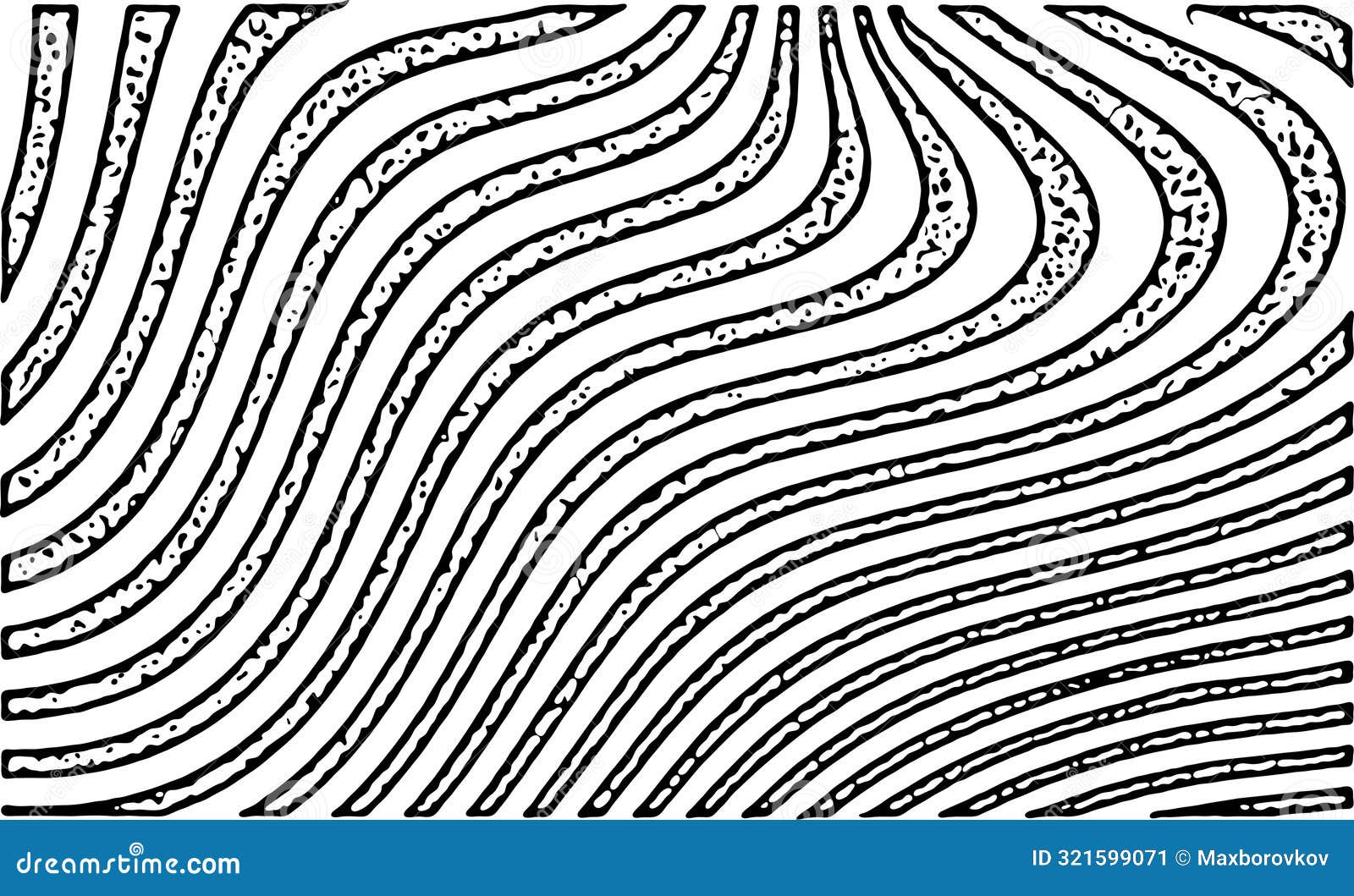 Black and White Wavy Line Pattern Stock Vector - Illustration of line ...