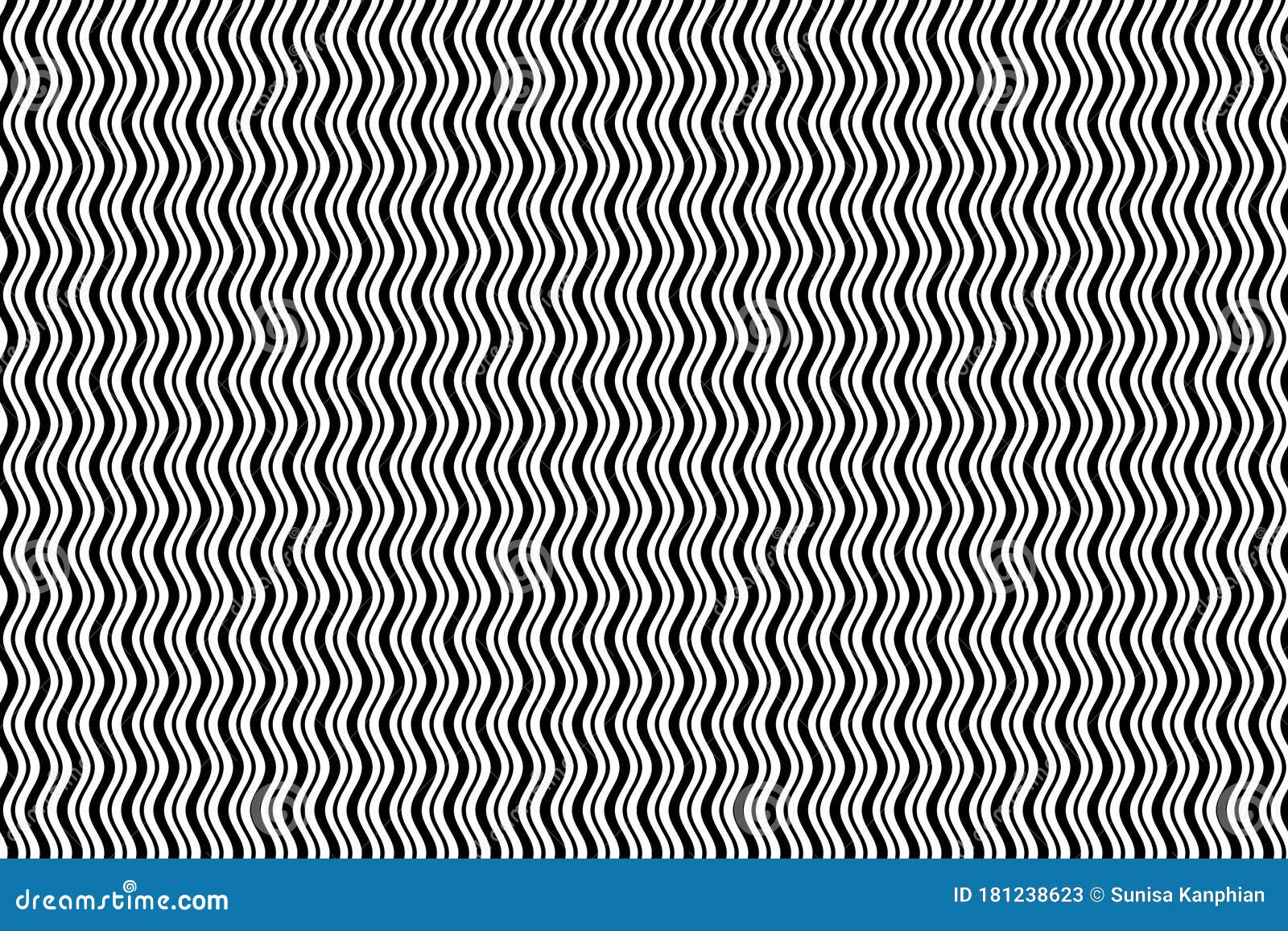 Black and White Wavy Line Seamless Pattern. Stock Illustration ...