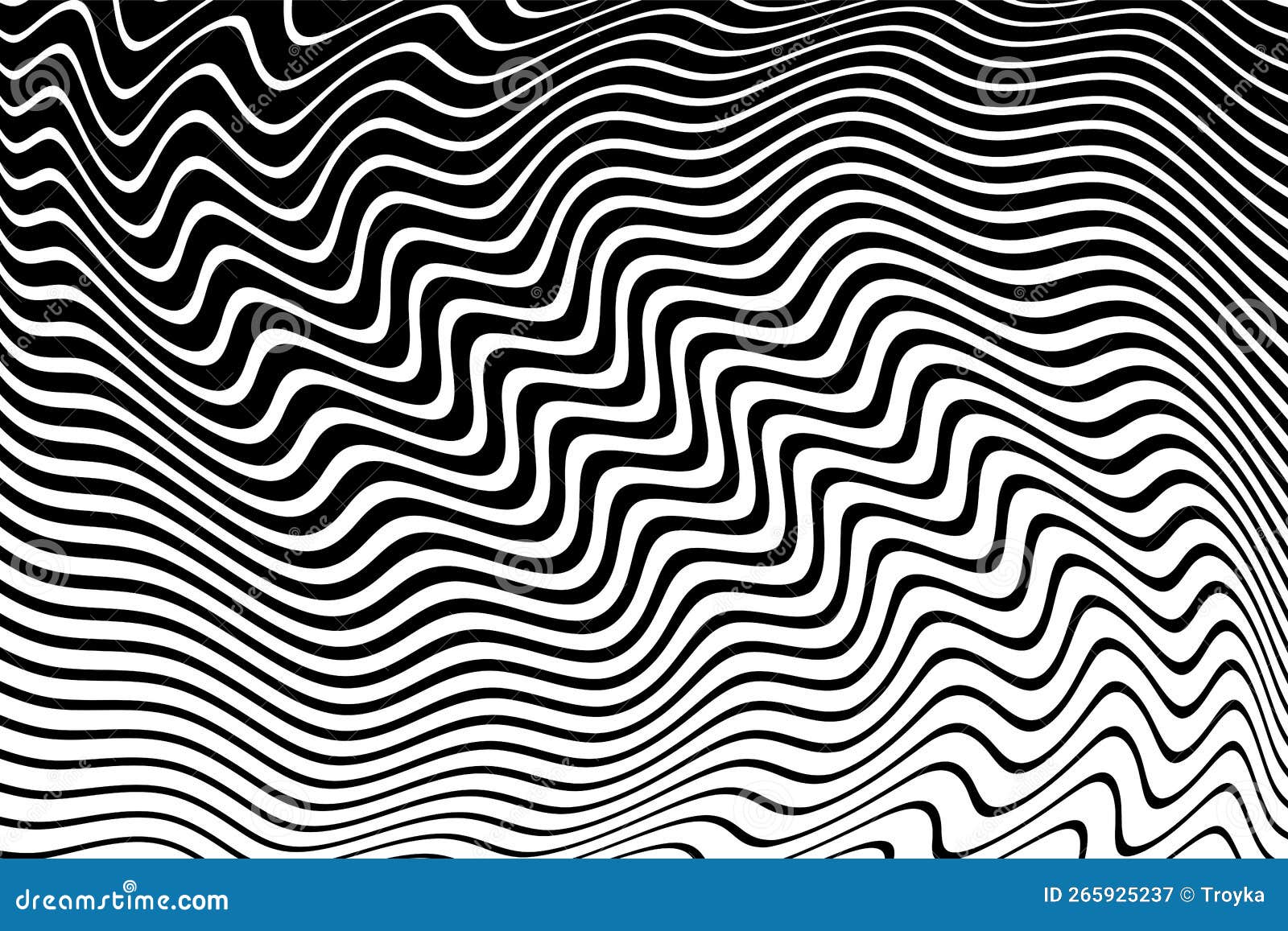 Black and White Wavy Lines Halftone Ripple Pattern. Abstract Textured ...