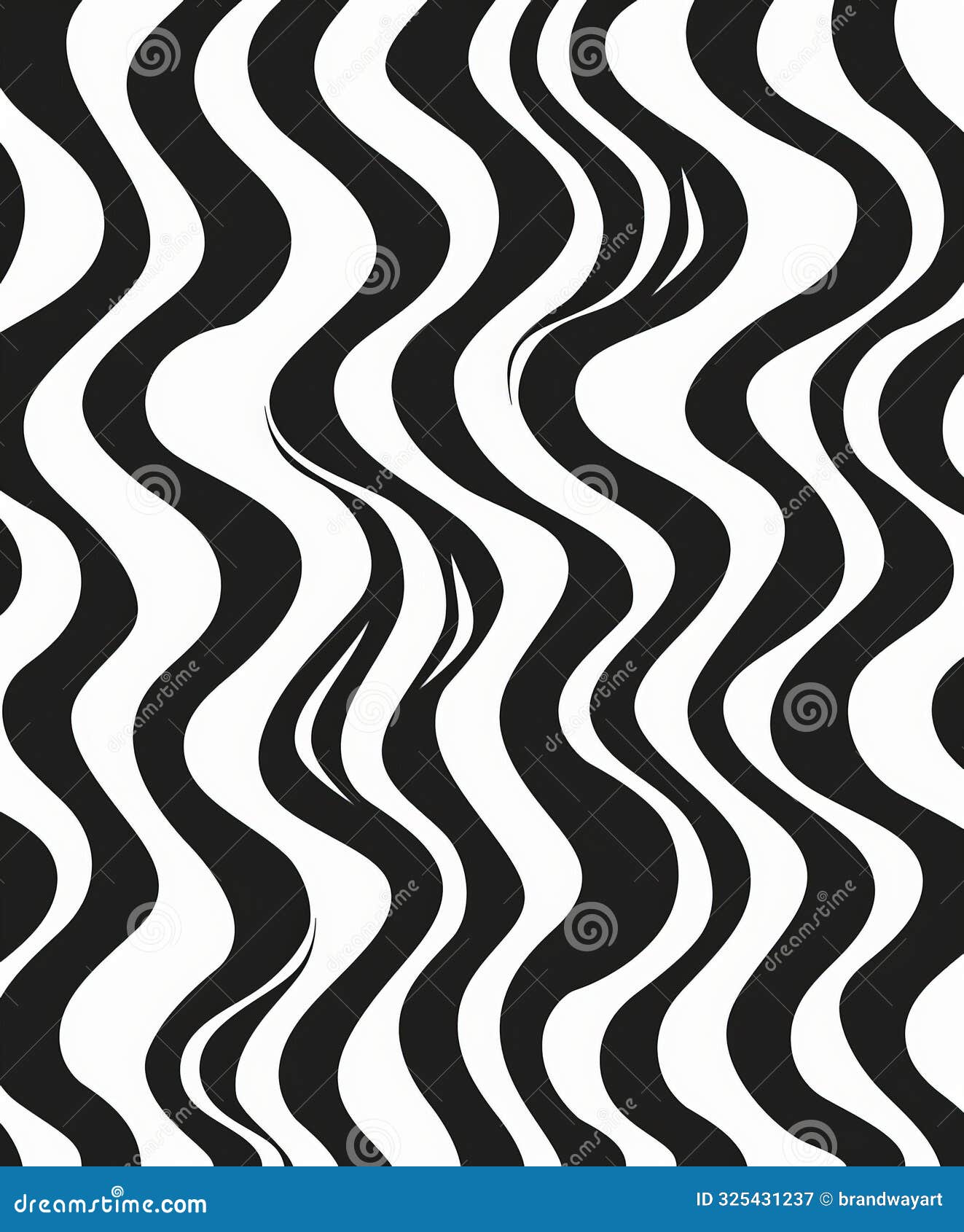 Black and White Wavy Lines Pattern Stock Illustration - Illustration of ...
