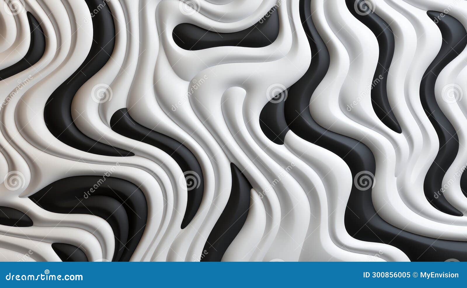 A Black and White Wavy Pattern Stock Illustration - Illustration of ...