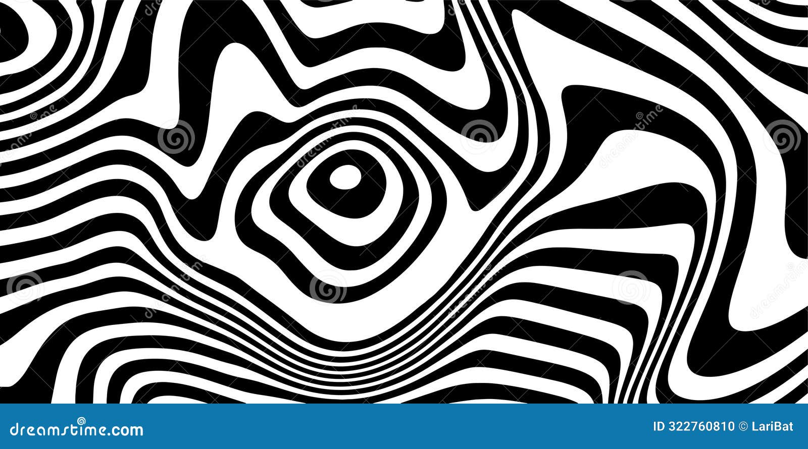 Black and White Wavy Pattern in Retro Style of the 60s, 70s on ...