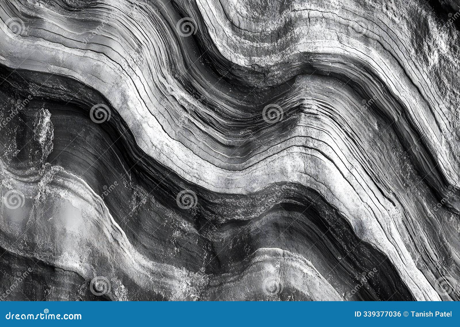 Black-and-white, Wavy Rock Patterns Stock Illustration - Illustration ...