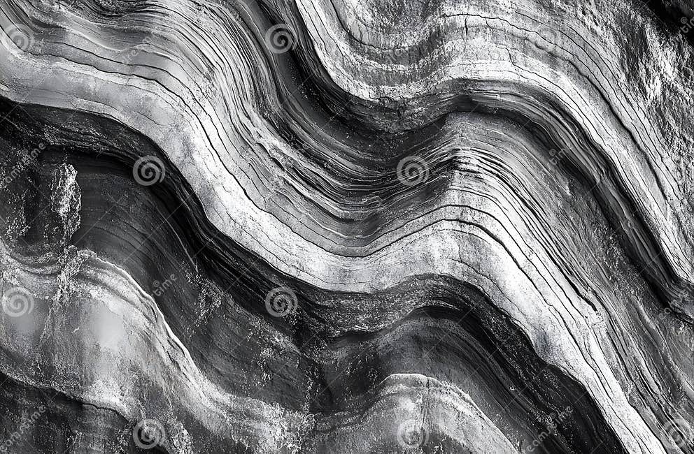 Black-and-white, Wavy Rock Patterns Stock Illustration - Illustration ...