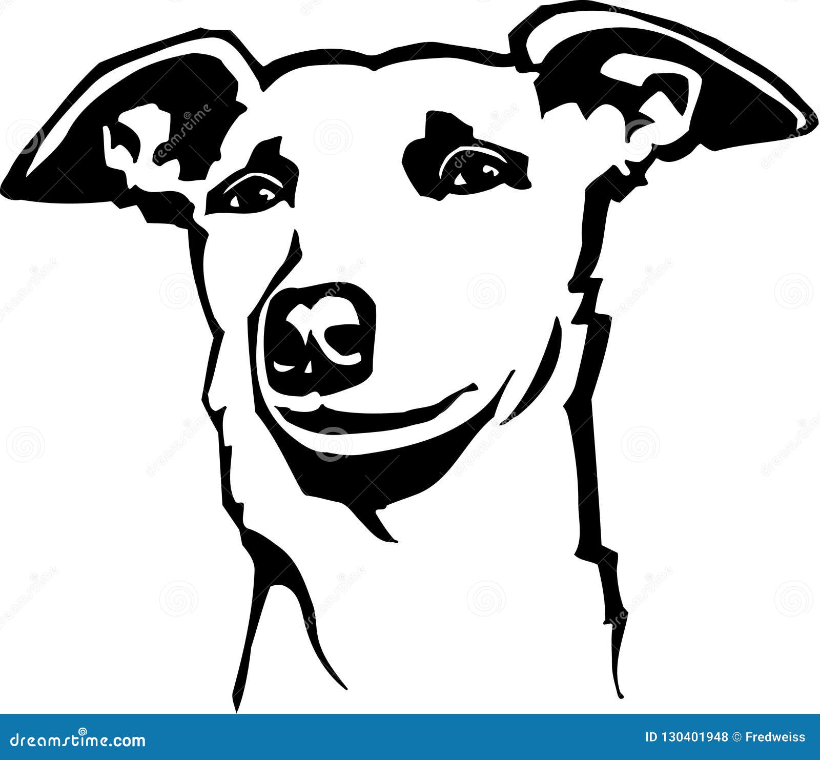 Whippet Head Black And White Cartoon Vector | CartoonDealer.com #171712377