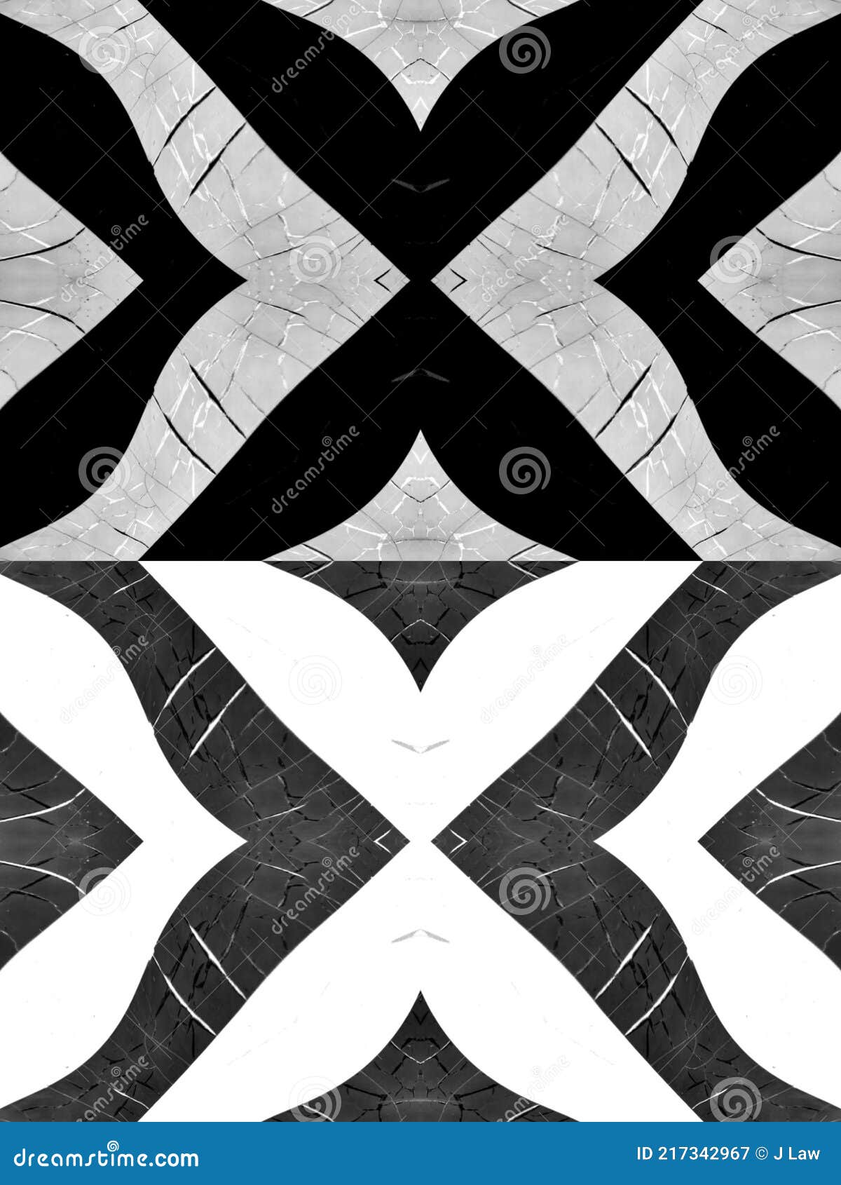 Black and White Mirrored Crosses Stock Illustration - Illustration of ...