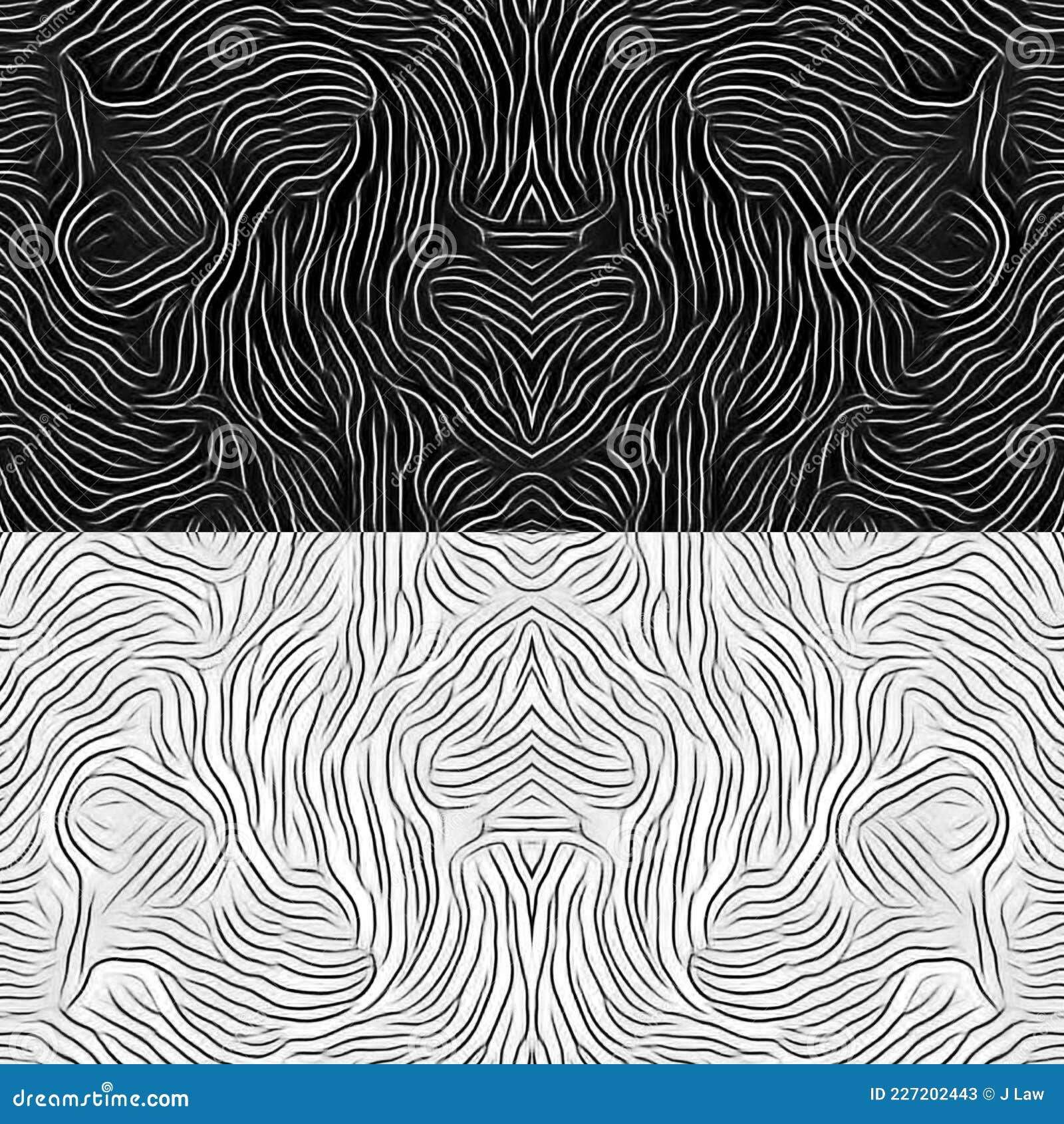 Positive and Negative Halves of Contour Line Pattern Stock Illustration ...