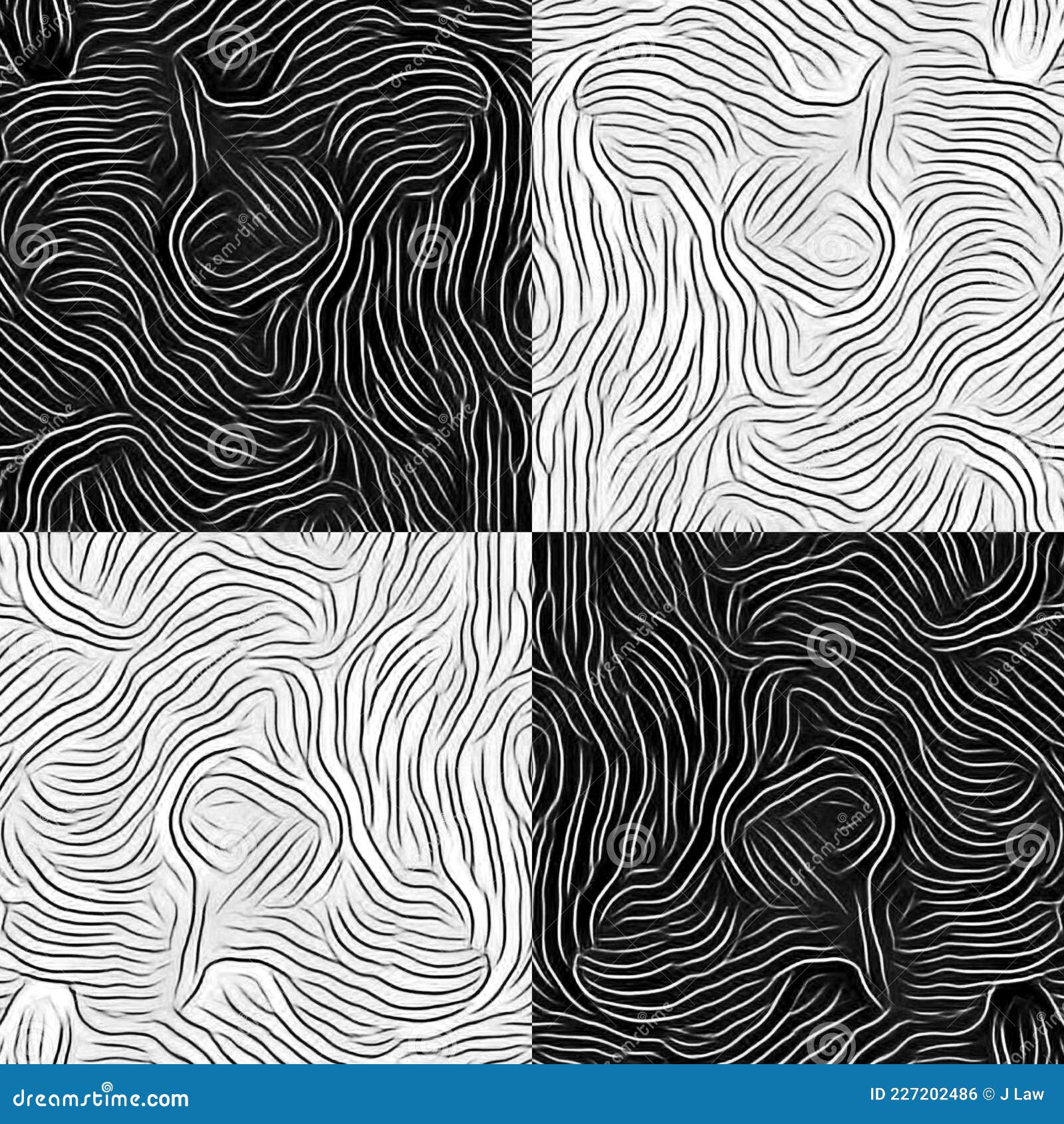 Positive and Negative Quarters of Contour Line Pattern Stock ...