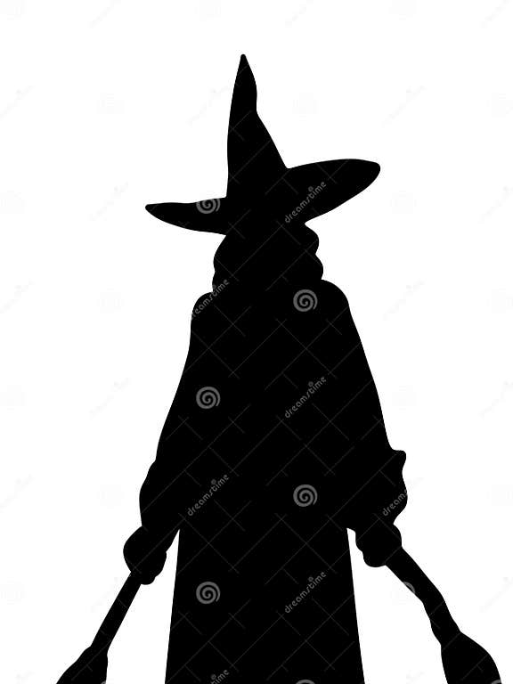 Black and White of Witch Shape Stock Illustration - Illustration of ...