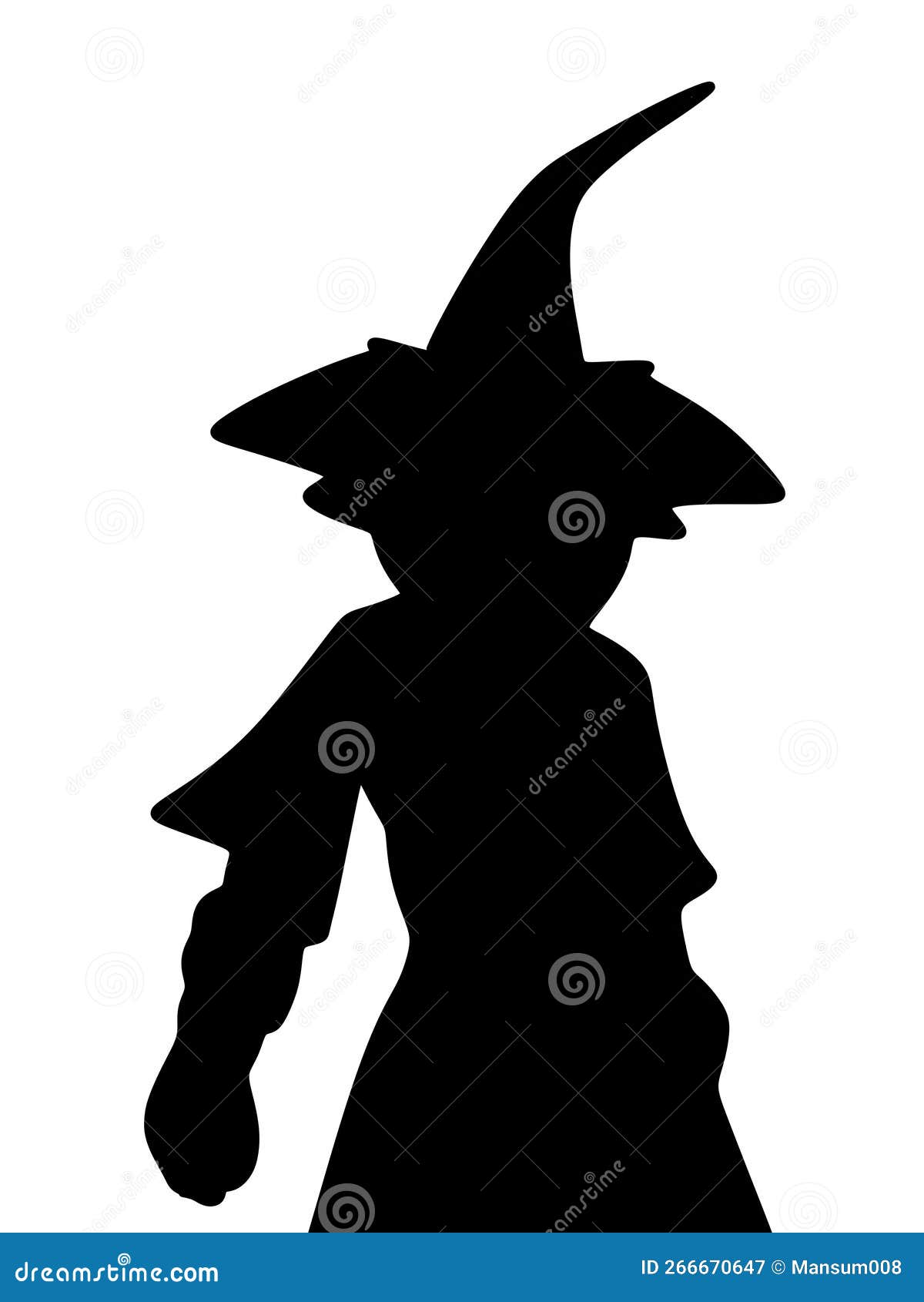 Black and White of Witch Shape Stock Illustration - Illustration of ...