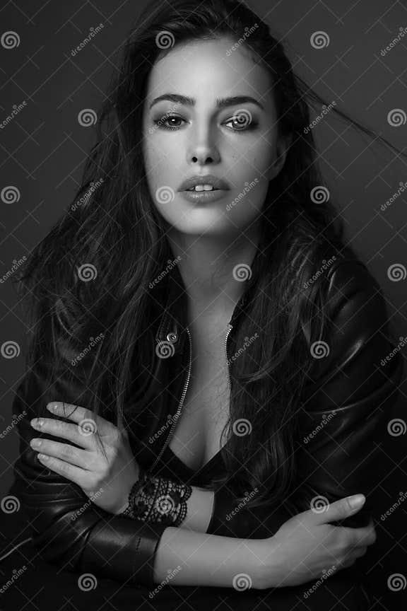Black And White Woman Beauty Portrait Stock Image Image Of White