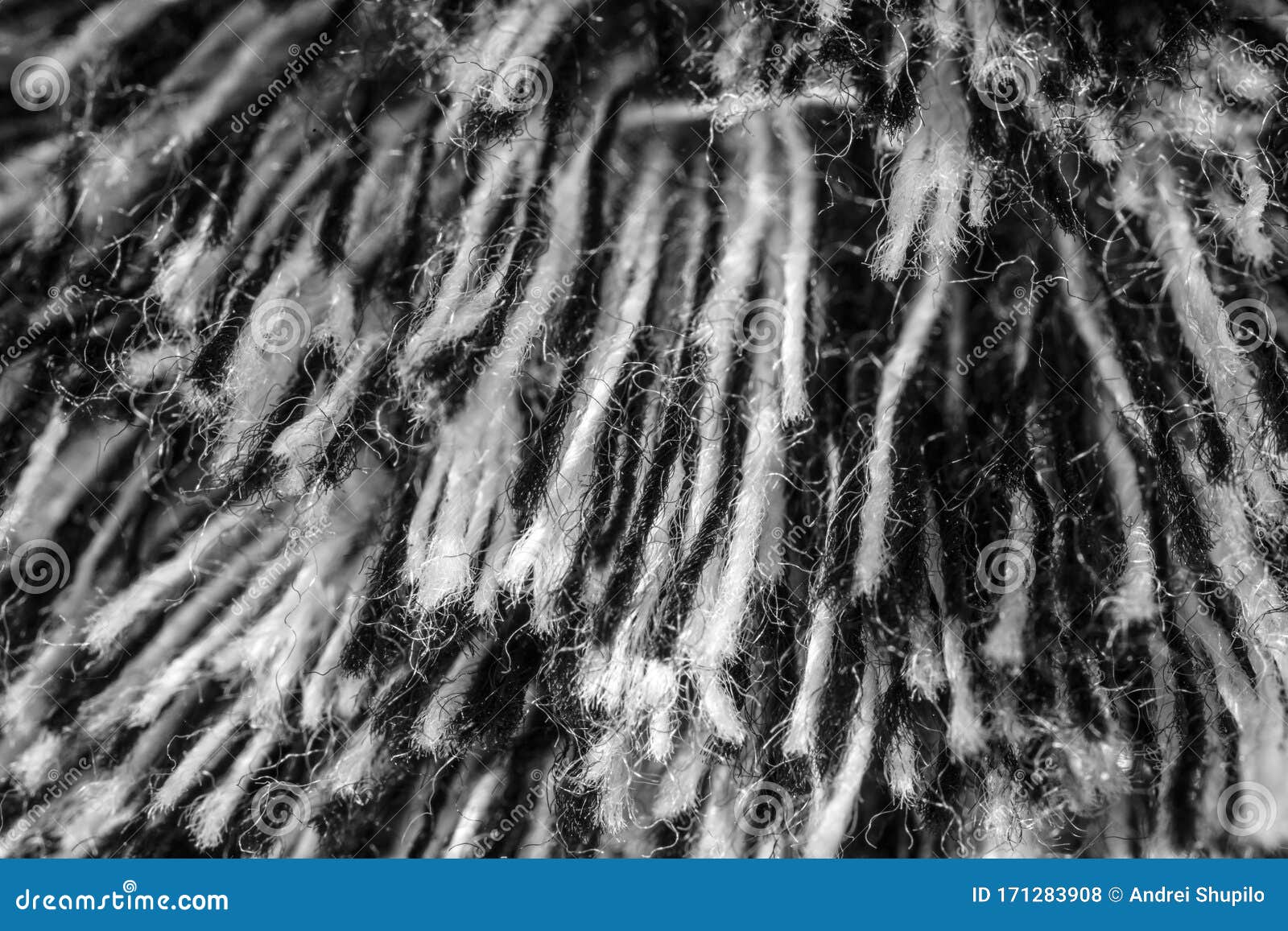Black and White Wool Thread As Abstract Background Stock Photo - Image ...
