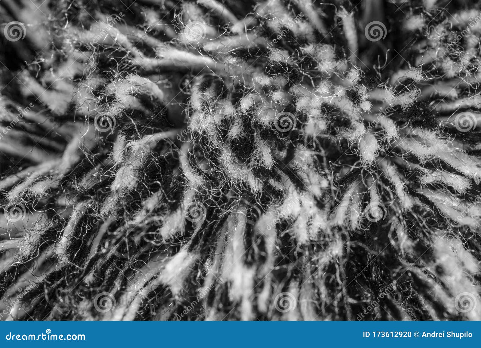 Black and White Wool Thread As Abstract Background Stock Photo - Image ...