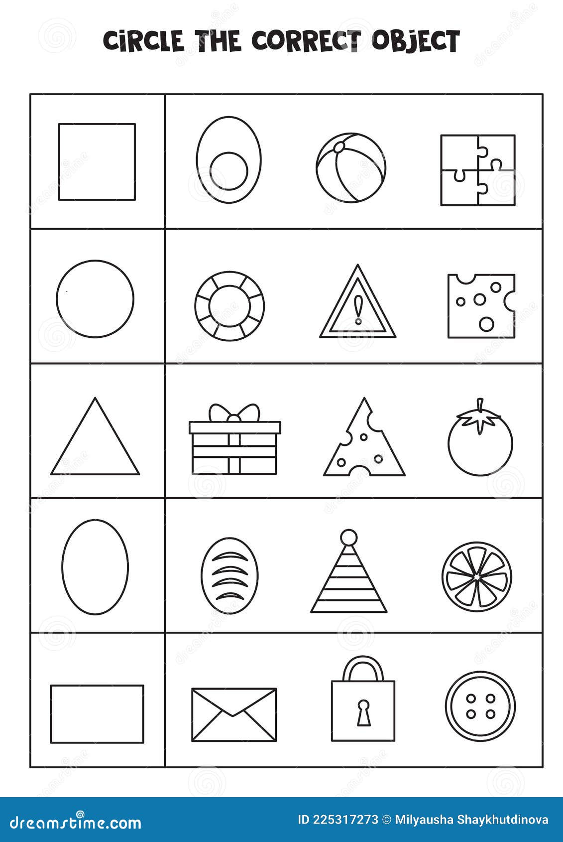 Black and White Worksheet. Learning Shapes. Stock Vector - Illustration ... Black and White Worksheet. Learning Shapes. Stock Vector - Illustration ...