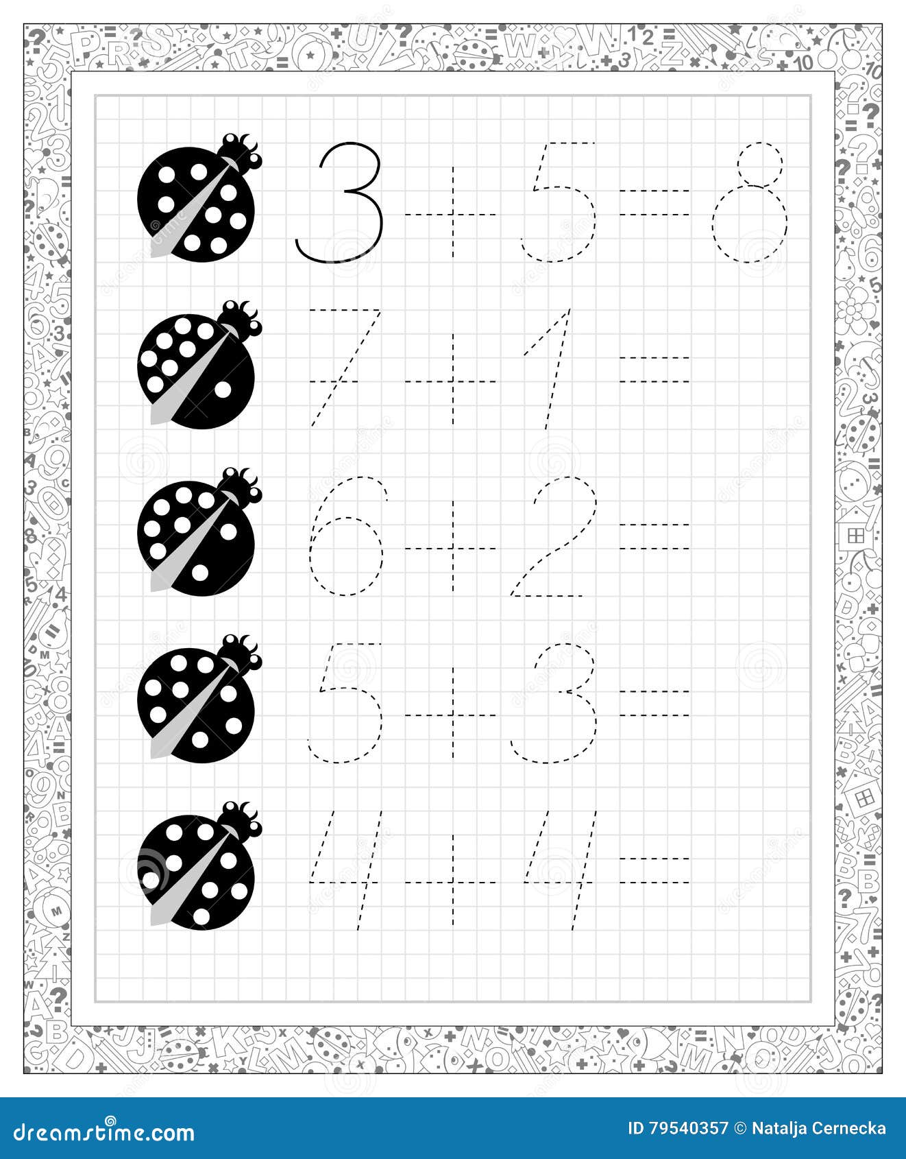 Black and White Worksheet on a Square Paper with Exercises for Little ...