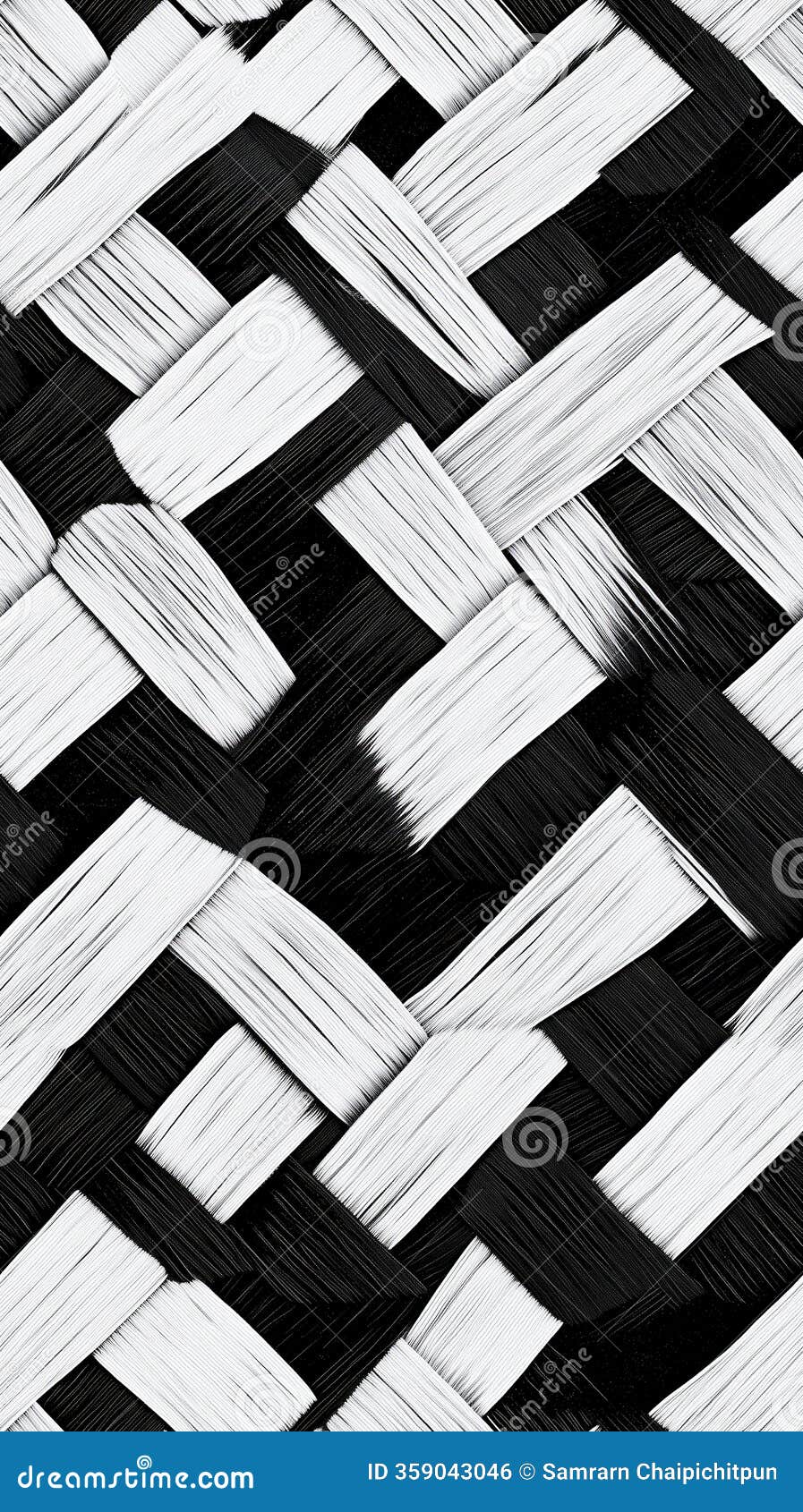 Black and White Woven Fabric Pattern with Intricate, Geometric Design ...