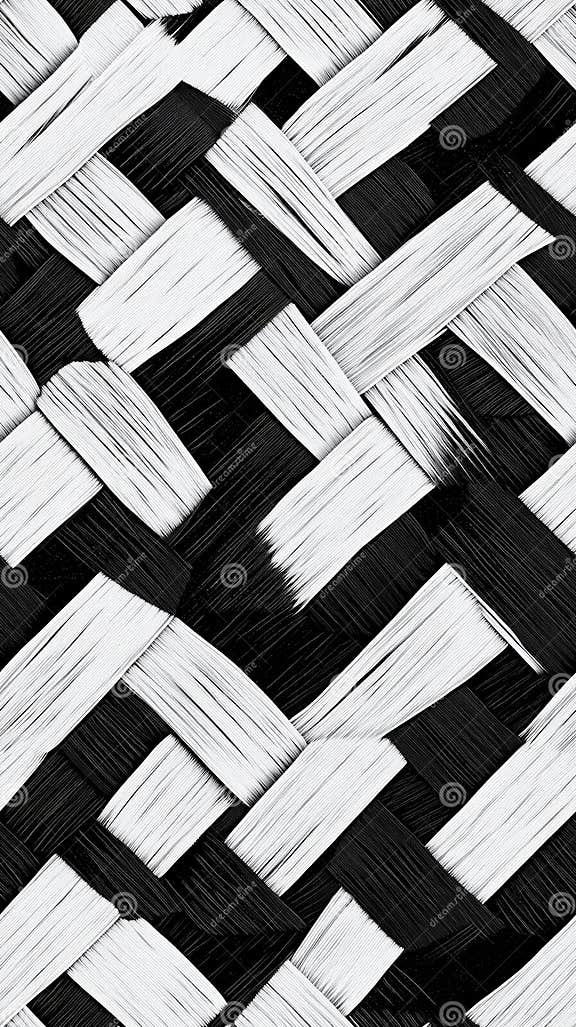 Black and White Woven Fabric Pattern with Intricate, Geometric Design ...
