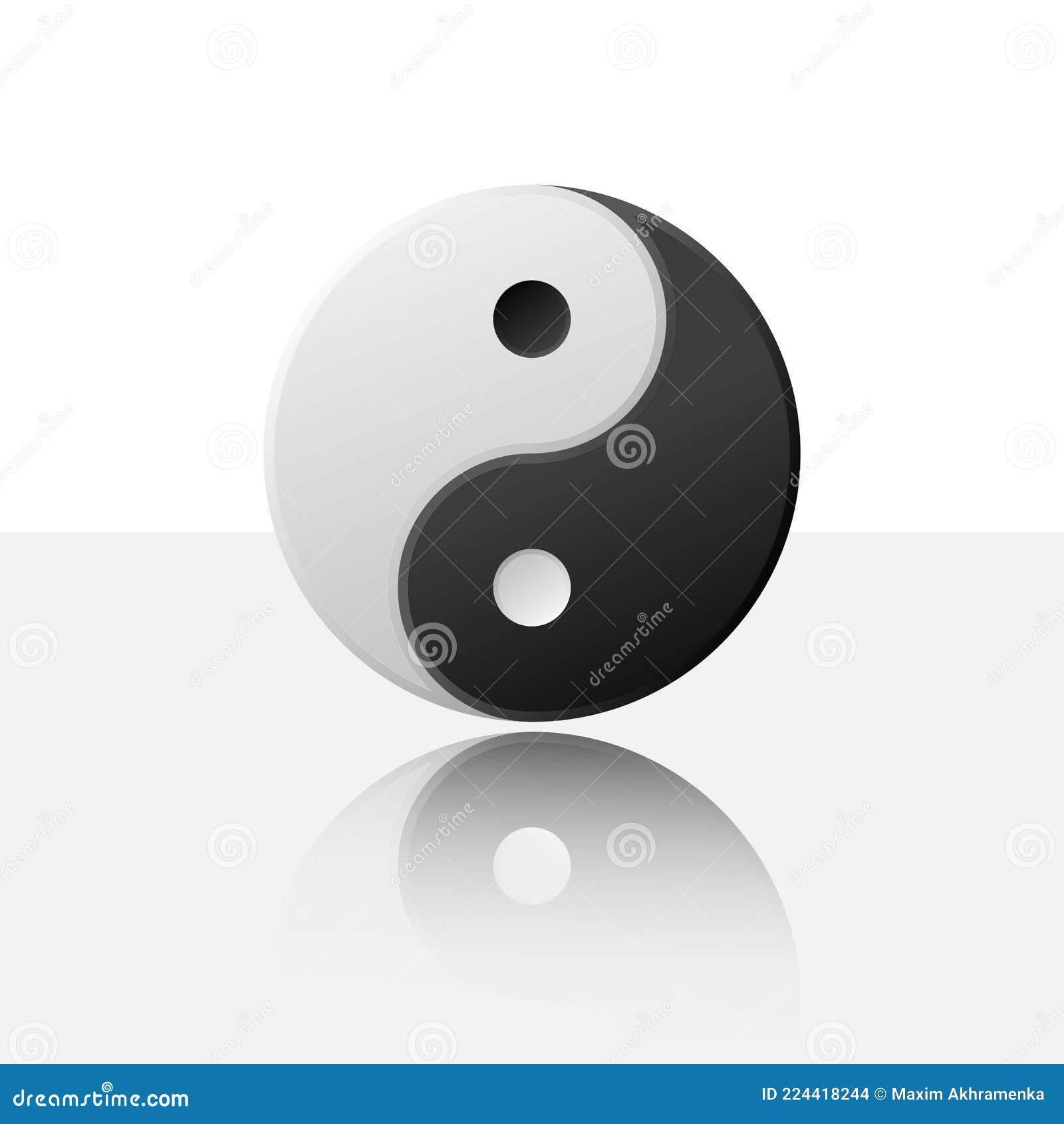 Yin Yang Isolated In White Background Vector Graphic Royalty-Free Stock ...