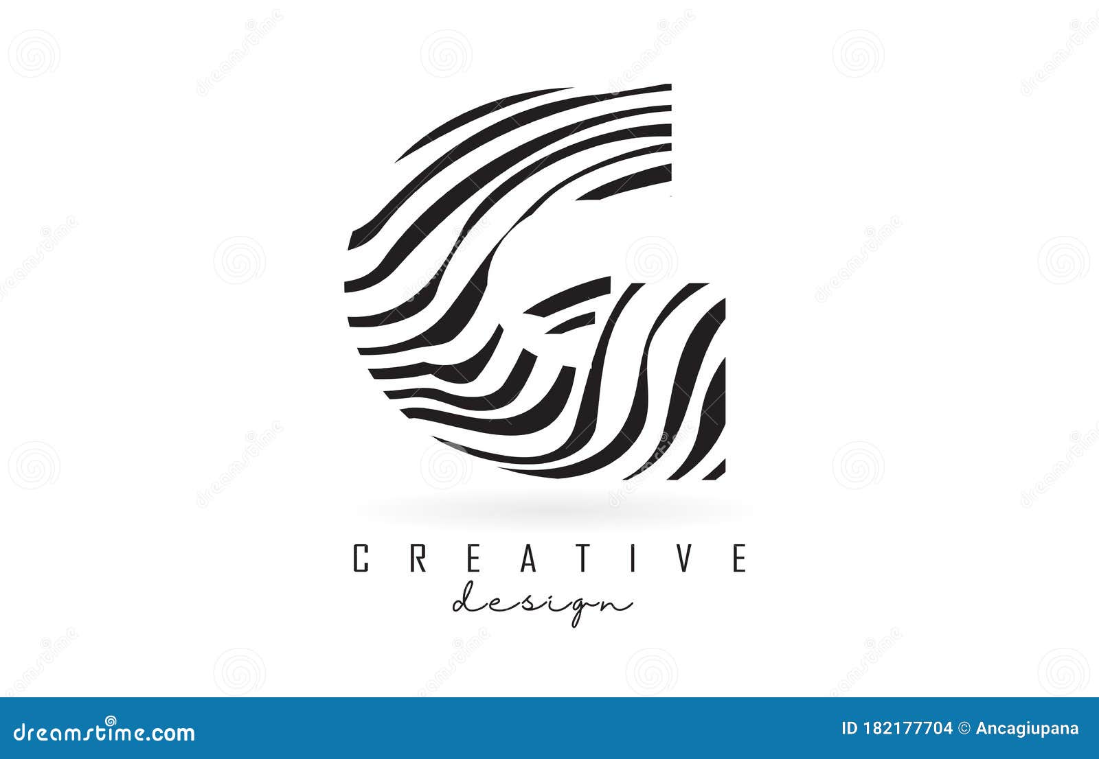 Black and White Zebra G Letter Logo Design Stock Vector - Illustration ...