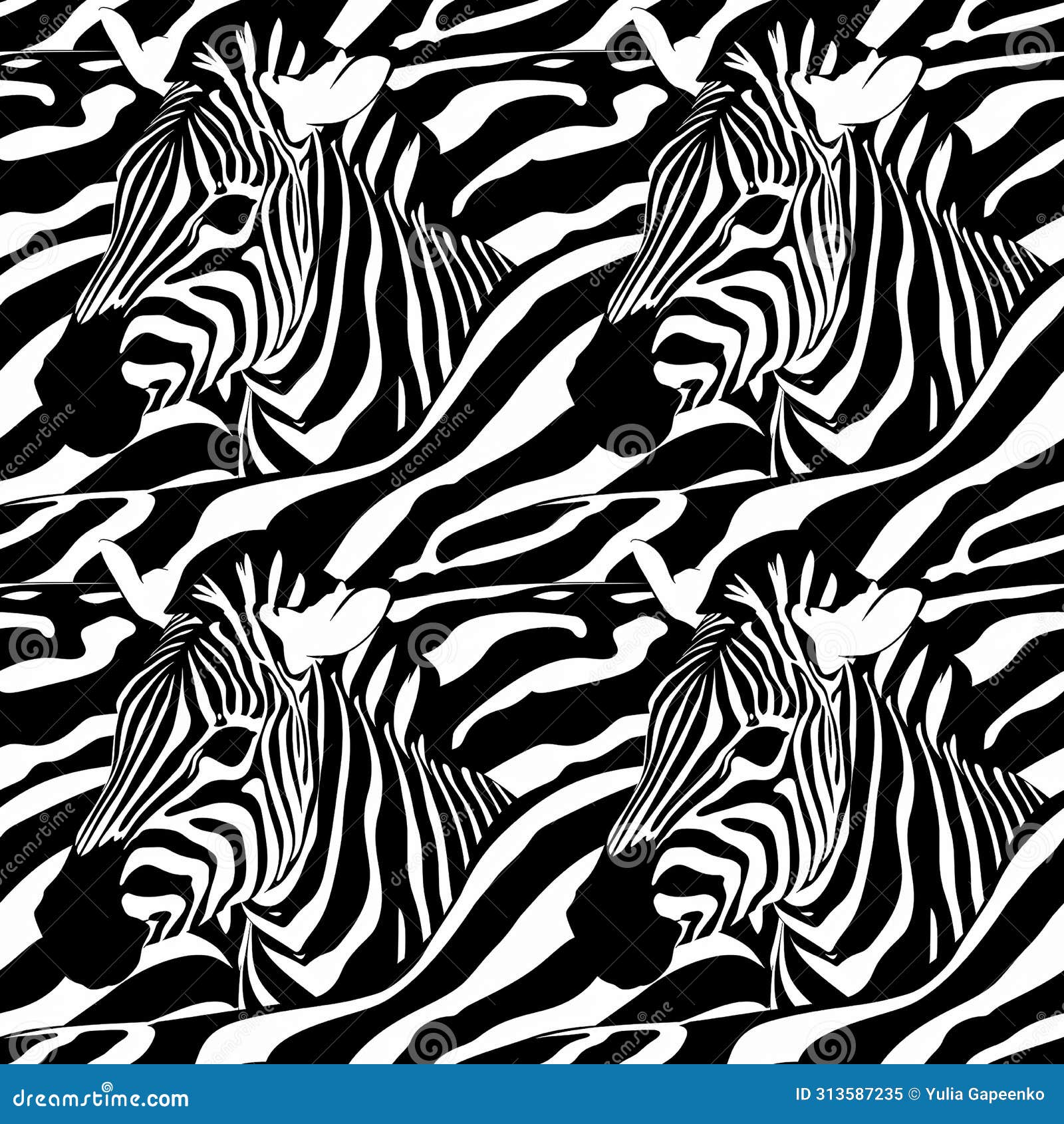 Monochrome Zebra Pattern stock illustration. Illustration of background ...