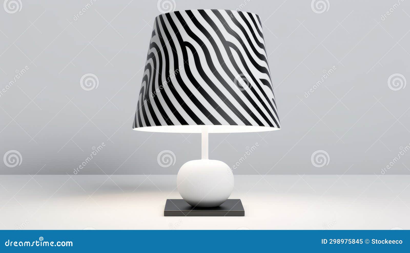 Hypnotic Zebra Pattern Lamp: Luminous 3d Object with Painterly Lines ...