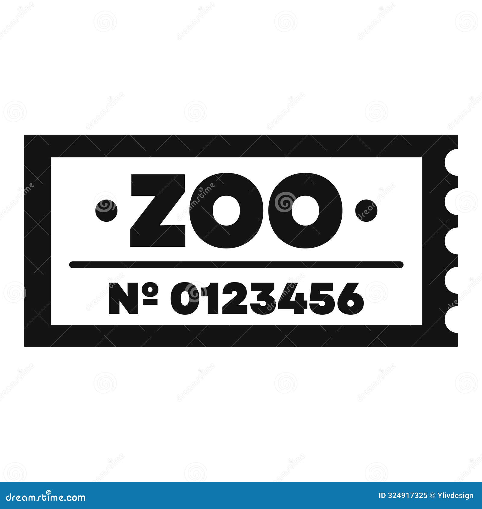 Black and White Zoo Ticket Admitting Entry Stock Vector - Illustration ...