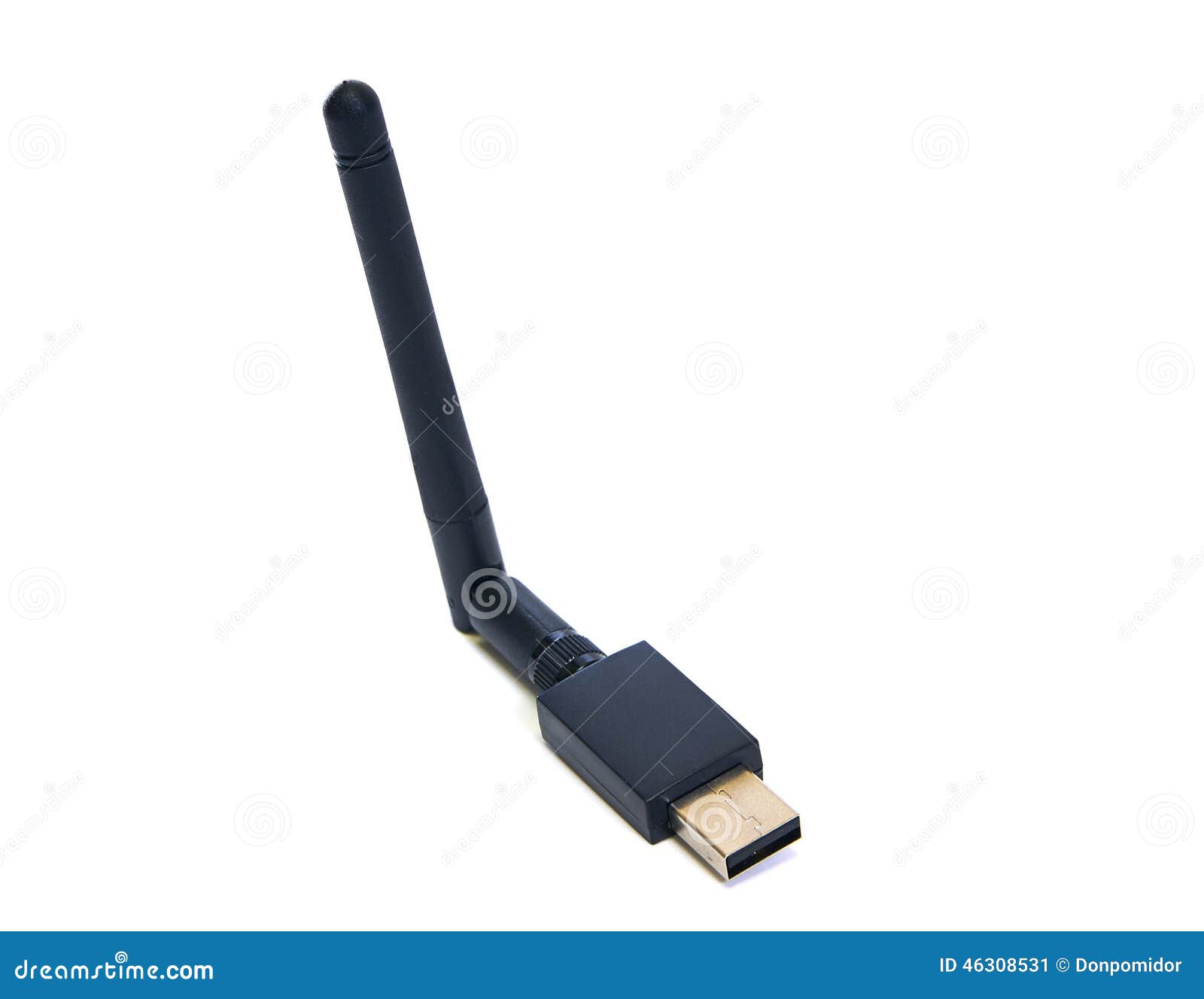 Black Wi-fi Usb Module with Antena Stock Image - Image of object ...