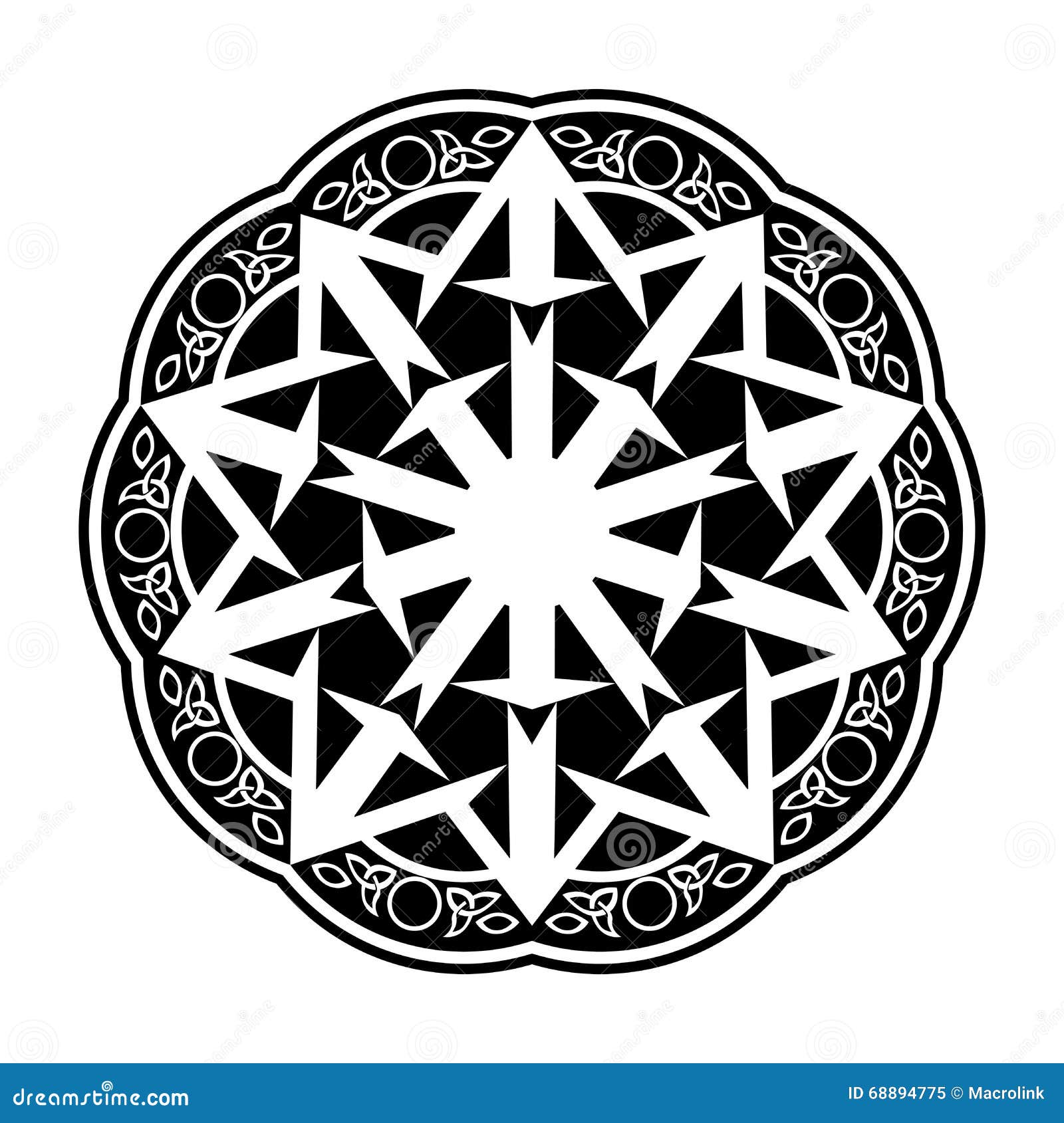 Black Wiccan Circular Ornament Stock Vector - Illustration of viking ...