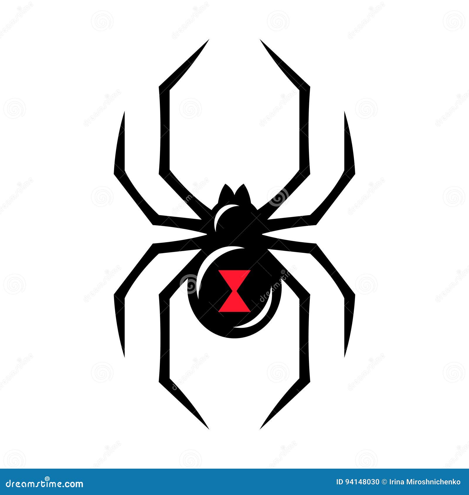 Black widow spider icon stock vector. Illustration of horror - 94148030