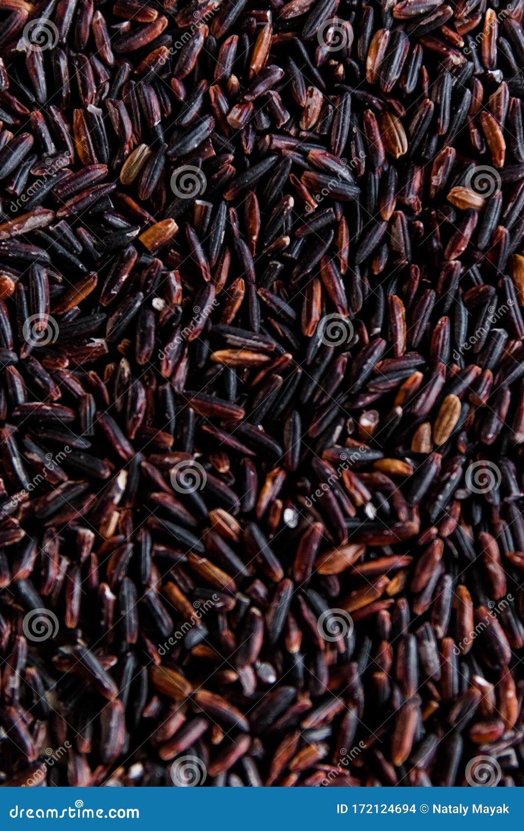Black Wild Rice Close-up Background Texture Top View, Selective Focus ...
