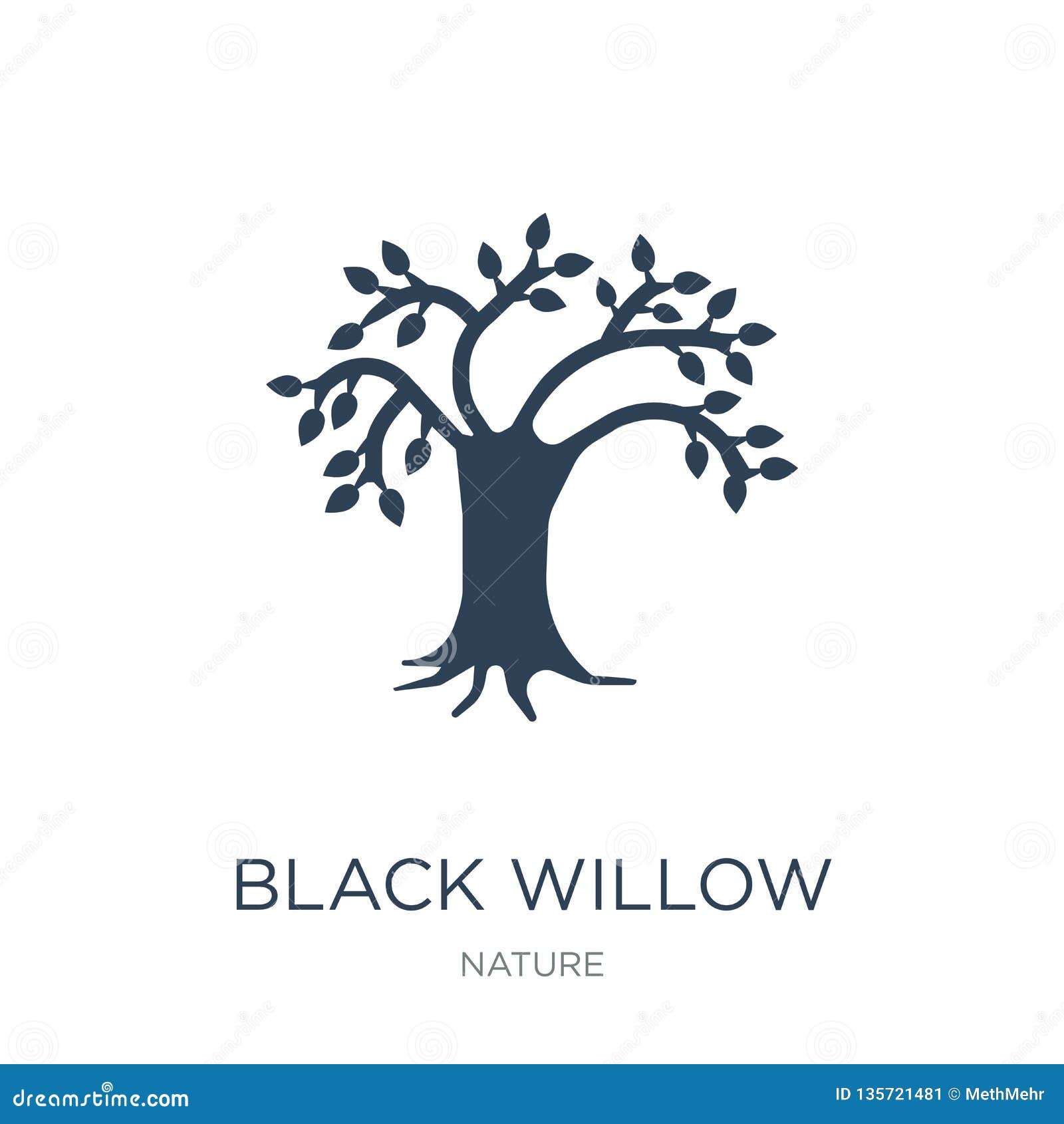 Black Willow Icon in Trendy Design Style. Black Willow Icon Isolated on ...